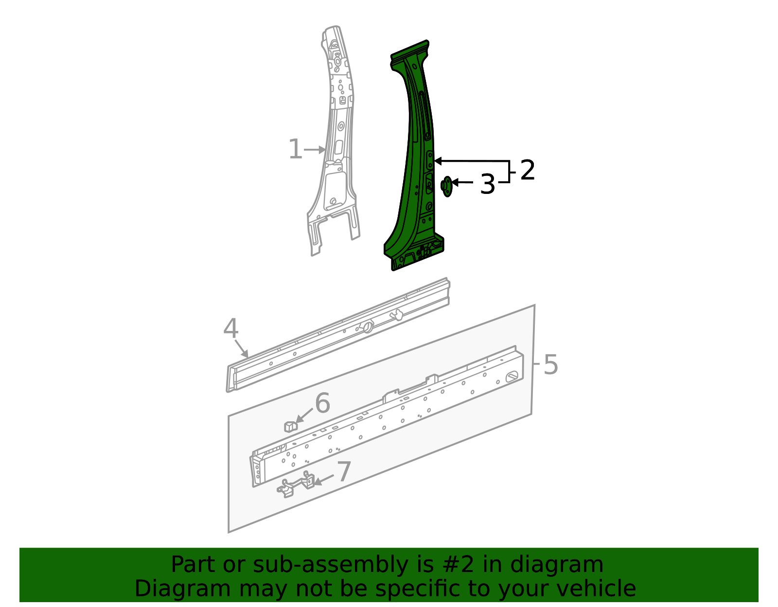 2020-2025 Cadillac CT5 Passenger Side Center Pillar Outer Panel ...
