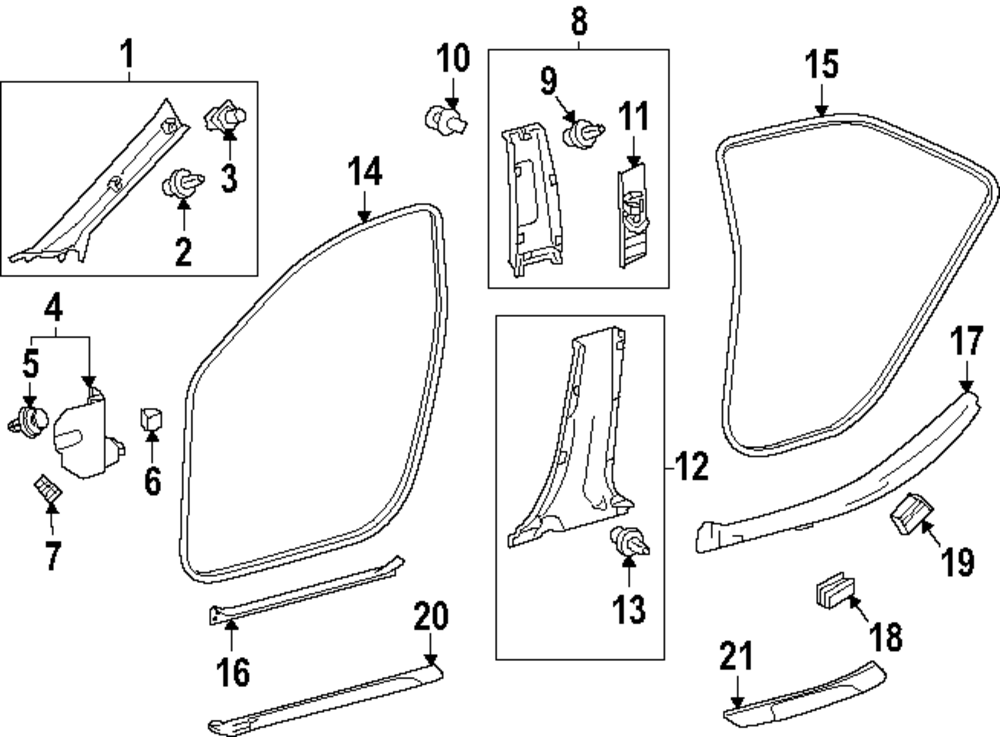 2025 Toyota Camry Windshield Pillar Trim Retainer 62217-06030 | OEM ...
