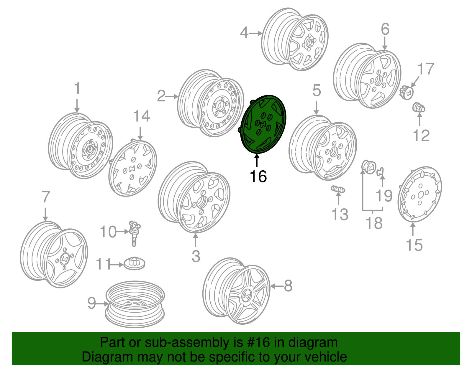 44733-S87-A00 - Wheel Cover 1998-2002 Honda Accord | Honda Parts Online