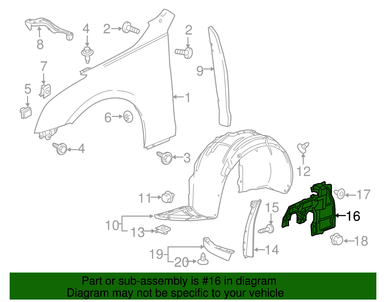 2016-2019 Cadillac ATS Splash Shield 84874104 | Capital Chevy Parts