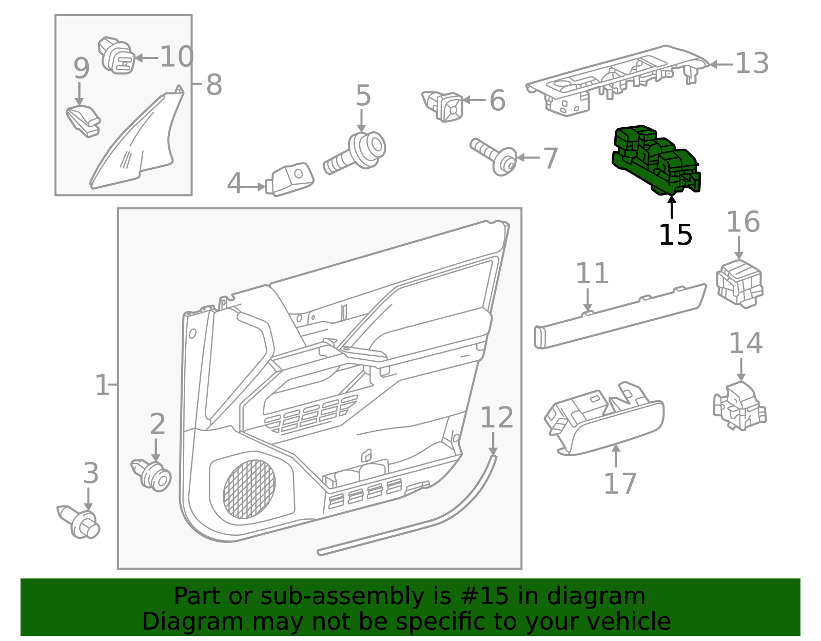 Toyota Door Window Switch - Power Window Control - Part #84040-AK020 ...