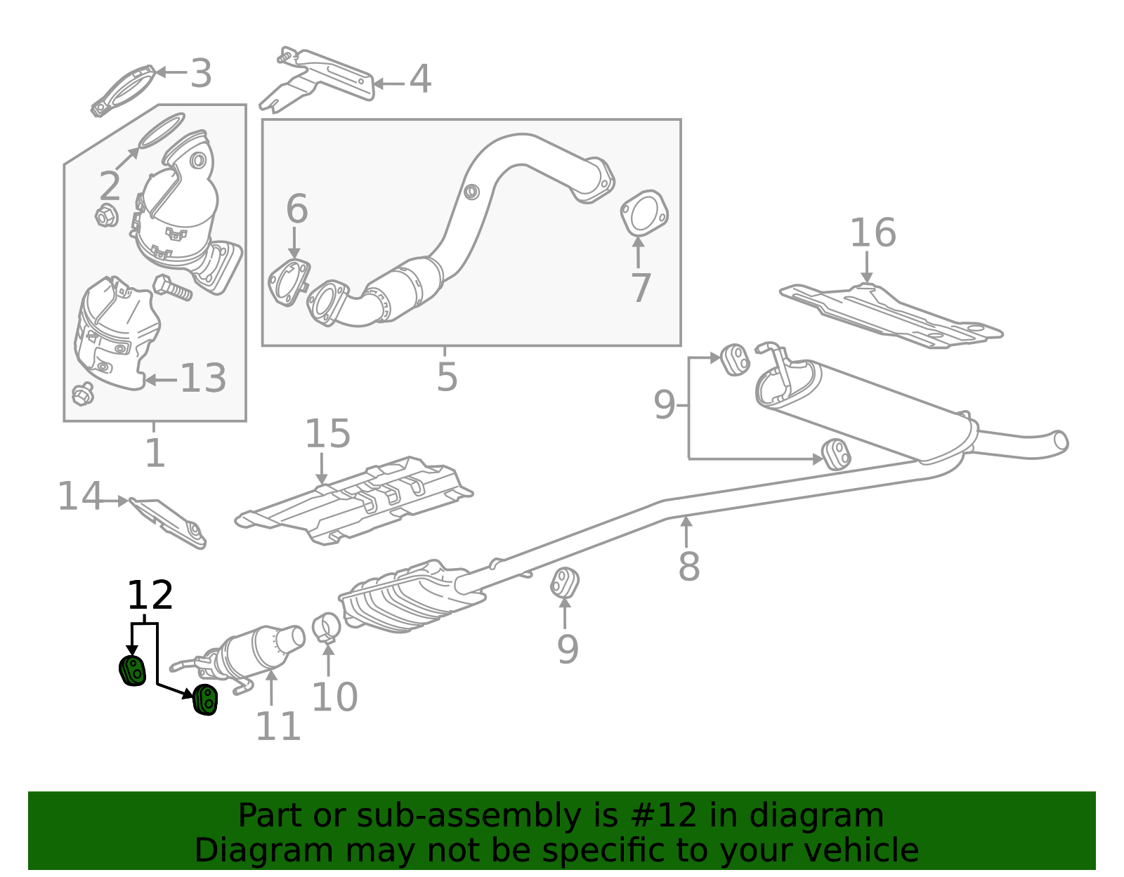 2013-2022 GM Exhaust Muffler Rear Hanger Insulator 95468210 | Capital ...