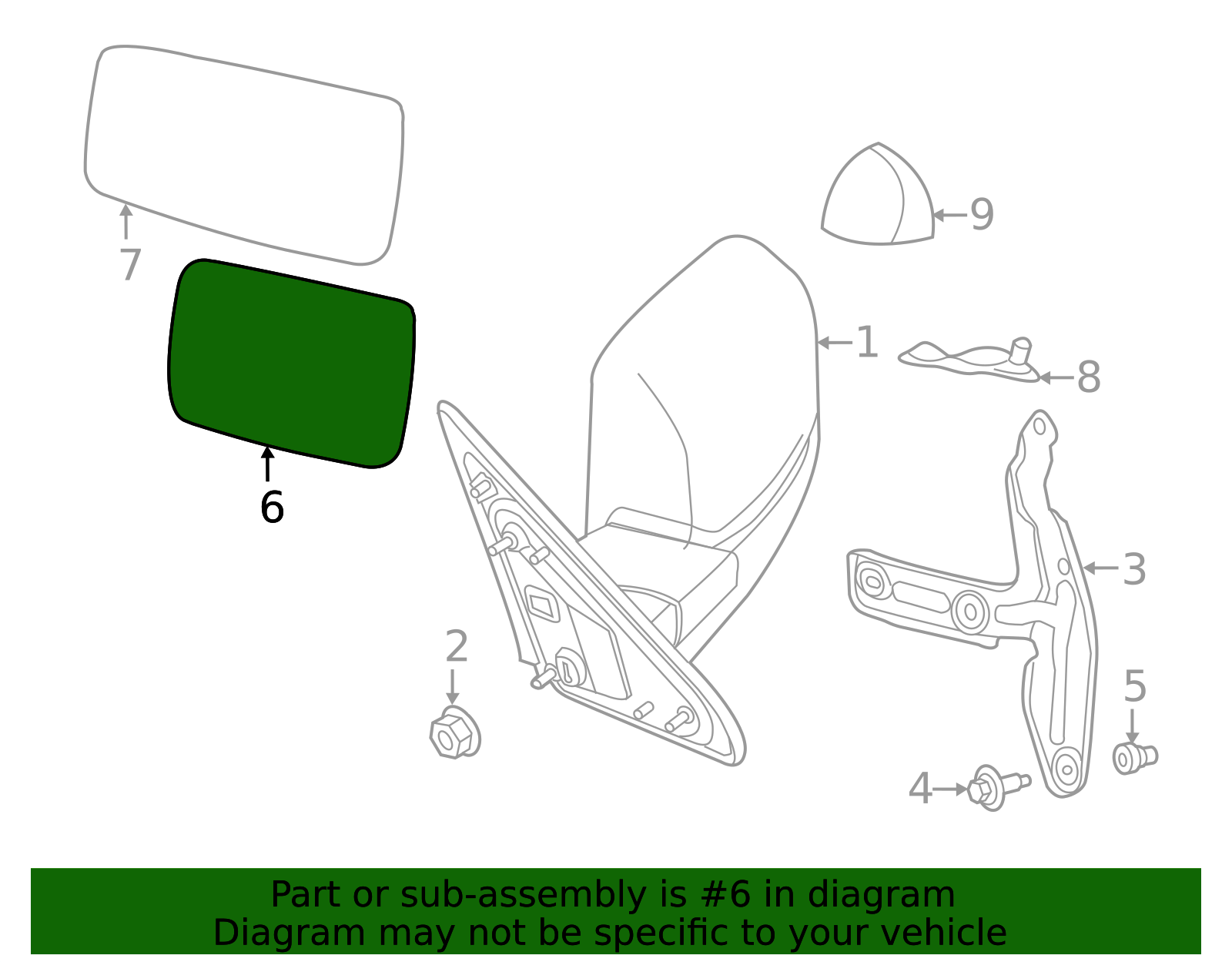2010-2021 Mopar Mirror Glass 68067727AA | Mopar Parts Canada