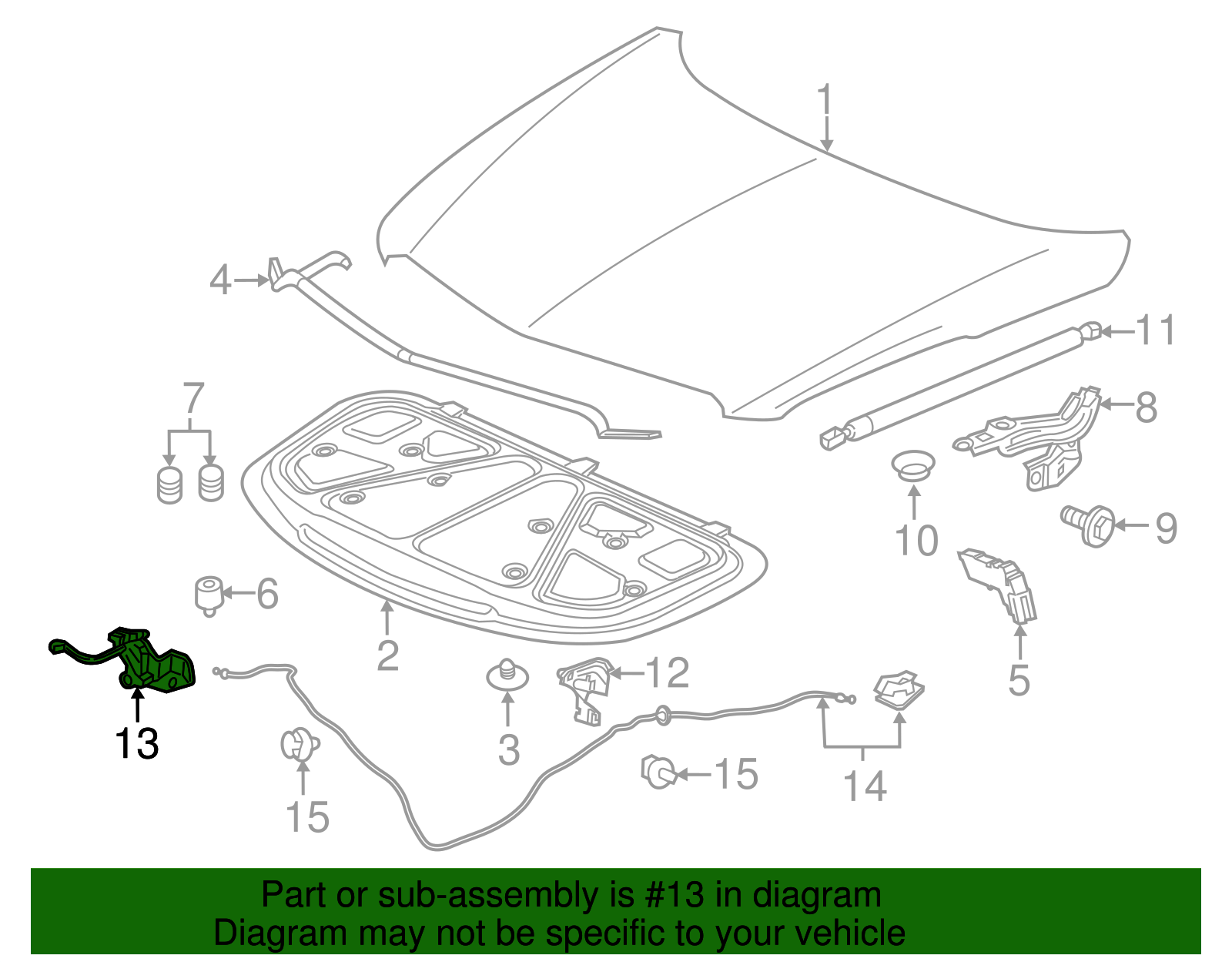 2017-2018 Cadillac XT5 Hood Latch 84100137 | Capital Chevy Parts