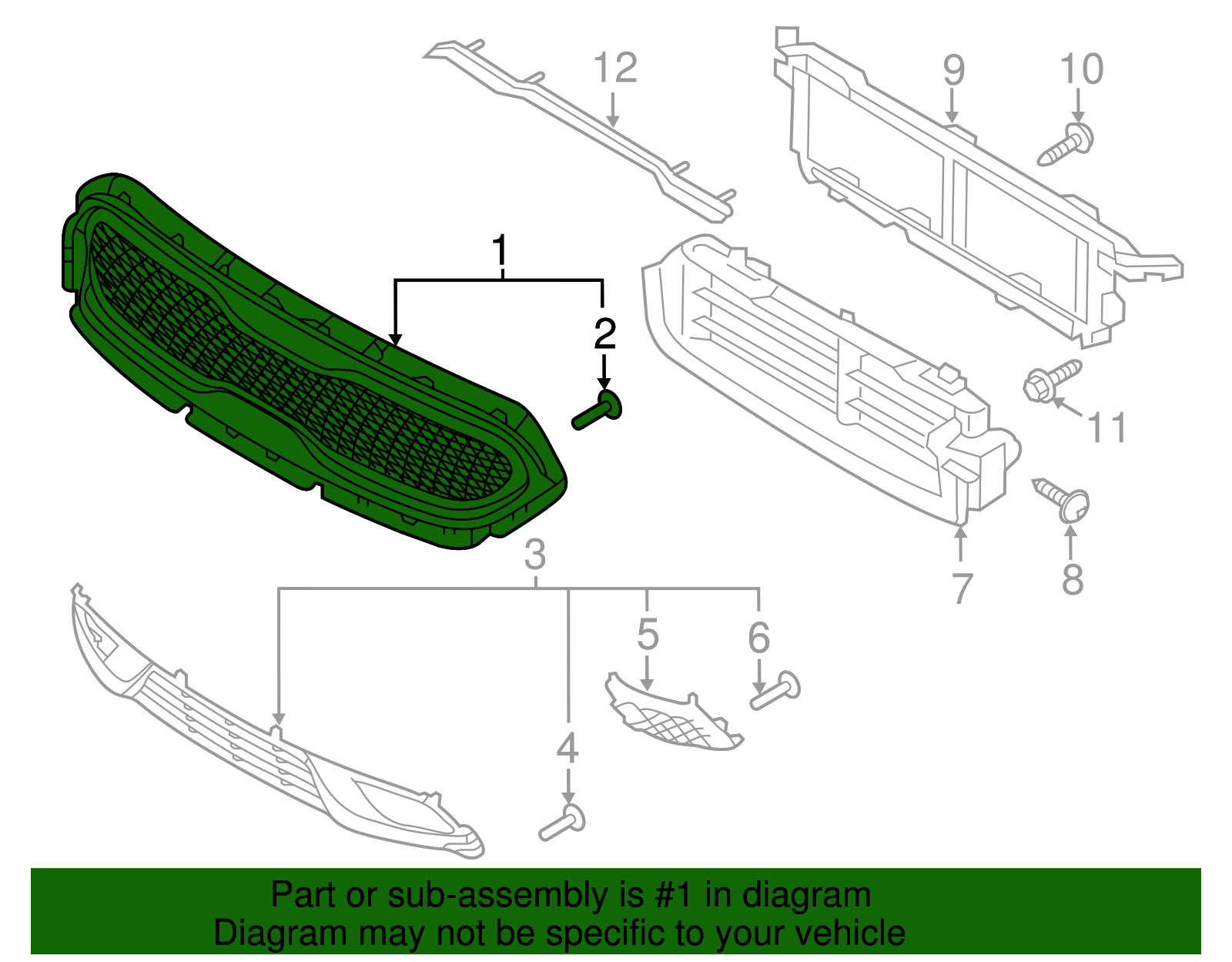 86350-G5320 - Upper Grille 2018-2019 Kia Niro | Kia.Parts Store