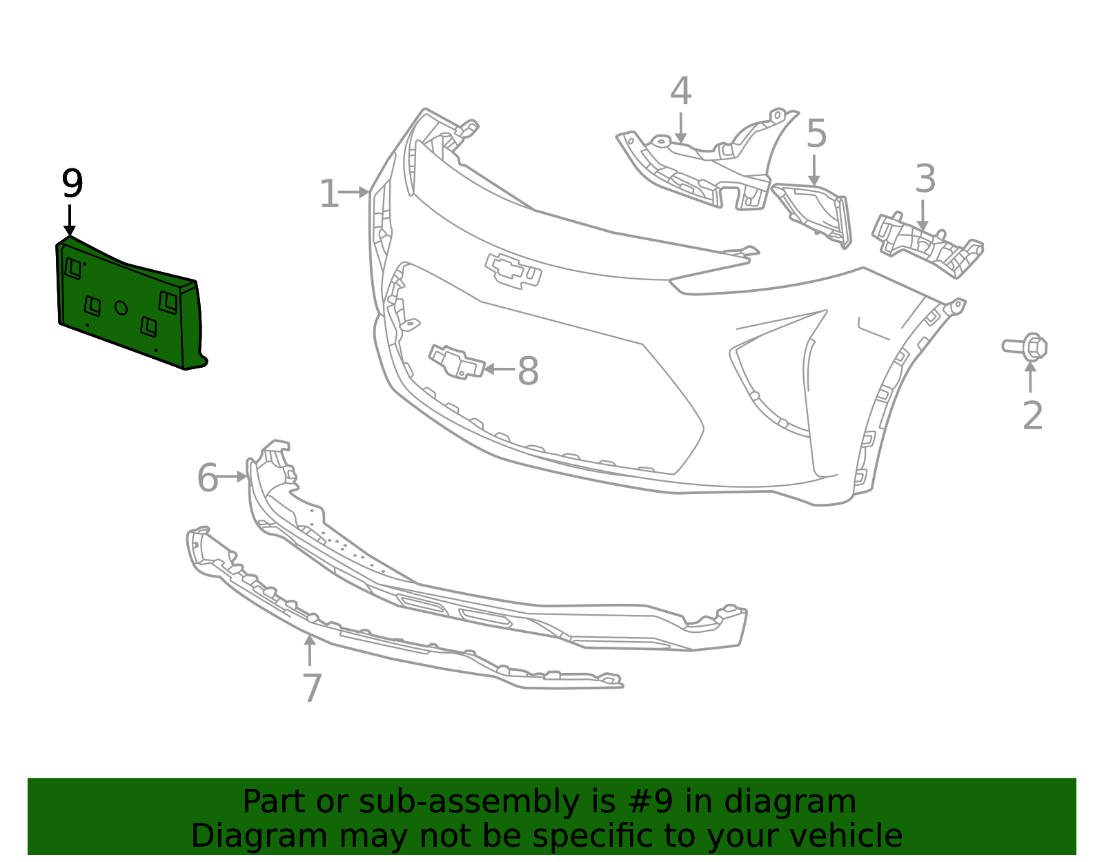 42733565 - 2022-2023 Chevrolet - Front License Plate Bracket | Partners ...