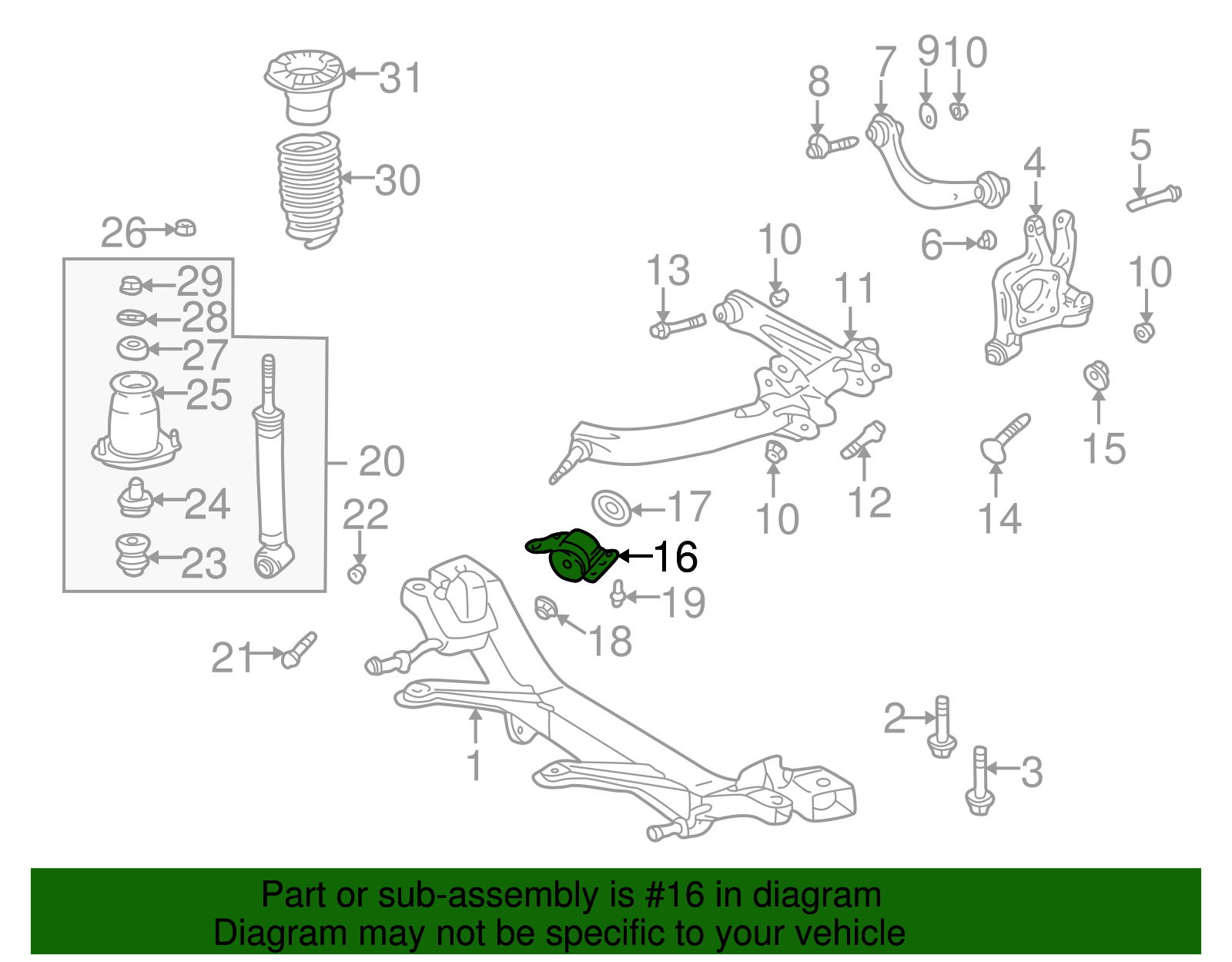 2000-2005 Toyota Celica Bushing 48060-20070 | Toyota Parts Center