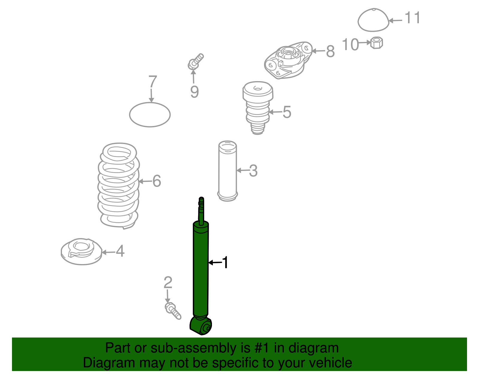 8J0-513-025-E - Suspension Shock Absorber 2009-2015 Audi | Audi OEM ...
