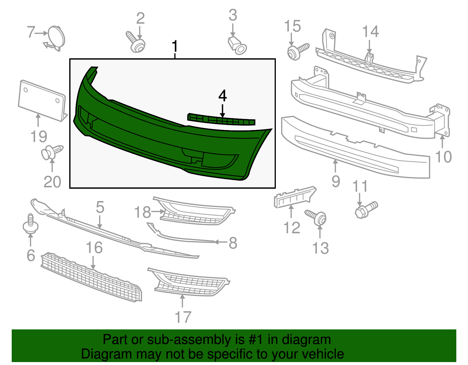 2012-2015 Volkswagen Passat Bumper Cover 561-807-217-B-GRU | OEM Parts ...