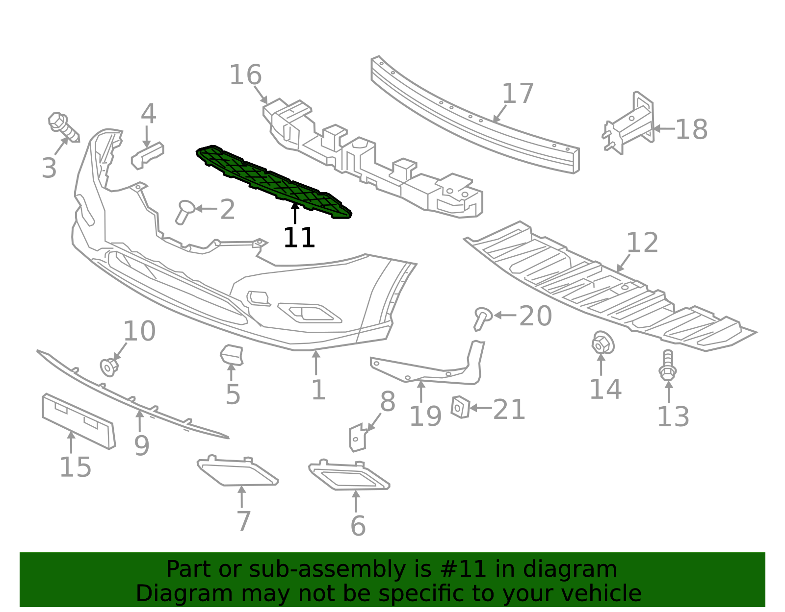 2014-2016 Nissan Rogue Lower Grille 62254-4BA0A | My Nissan Part