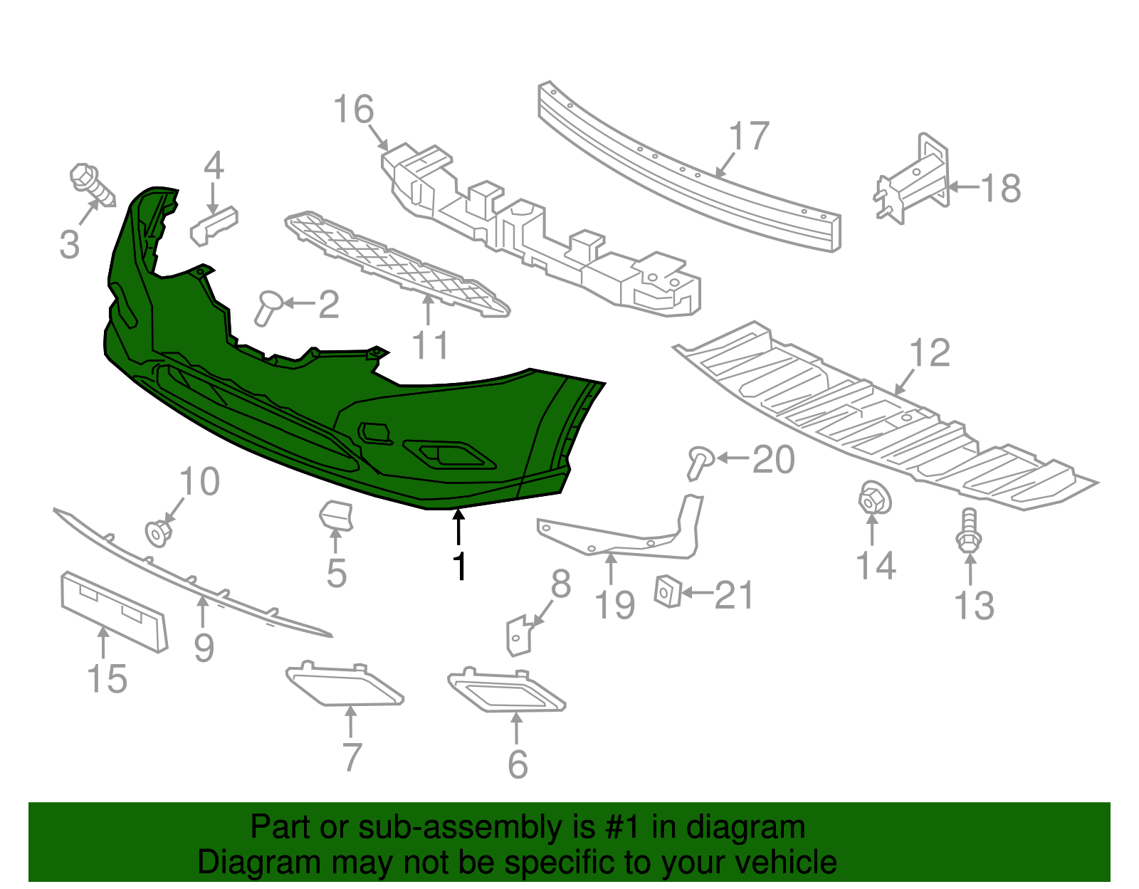 2014-2016 Nissan Rogue Bumper Cover 62022-4BA0H | Nissan Parts Store