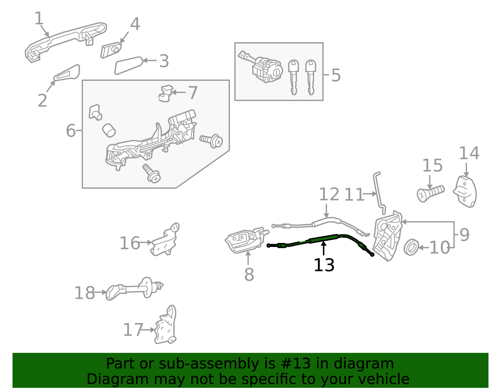2023-2025 Toyota 2023-2024 Toyota - Lock Cable 69710-47070 | Sparks Parts