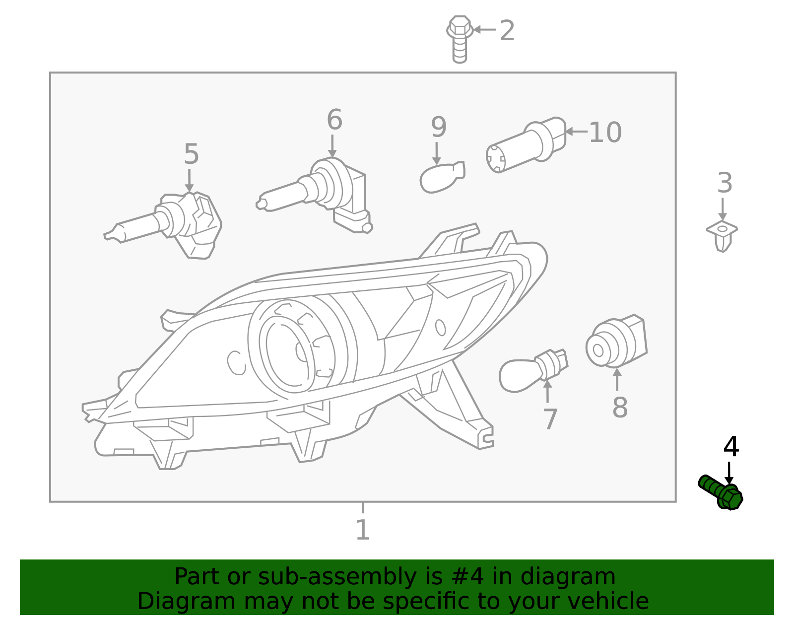 2005-2023 Toyota 2005-2023 Toyota - Headlamp Assembly Bolt 90105-A0076 ...