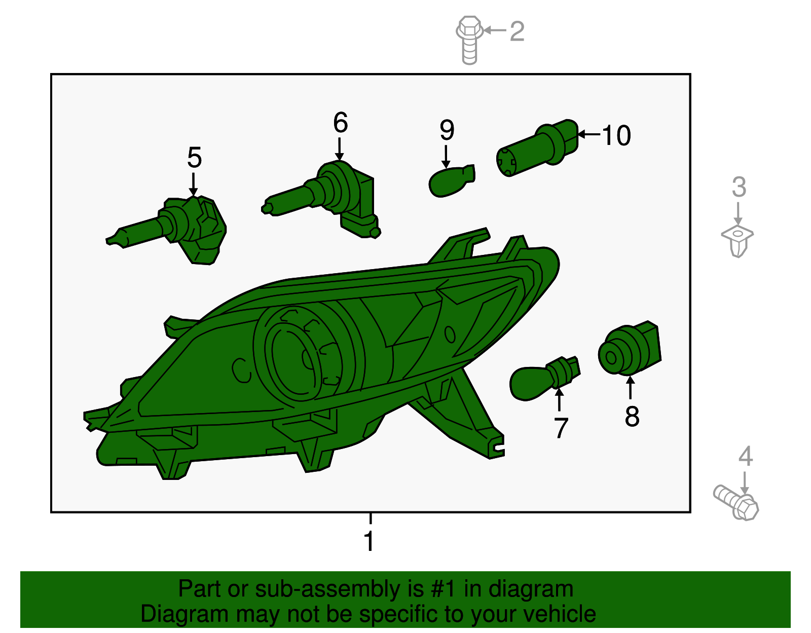 2011-2020 Toyota Sienna Headlamp Assembly - DRIVERS SIDE 81150-08032 ...