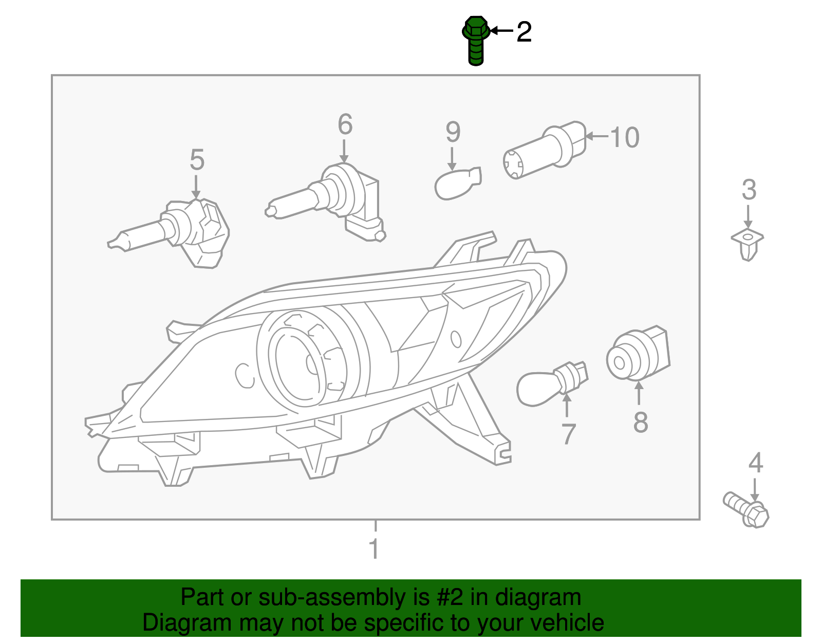 1999-2023 Toyota Headlamp Assembly Screw 90159-A0029 | Toyota Parts Center