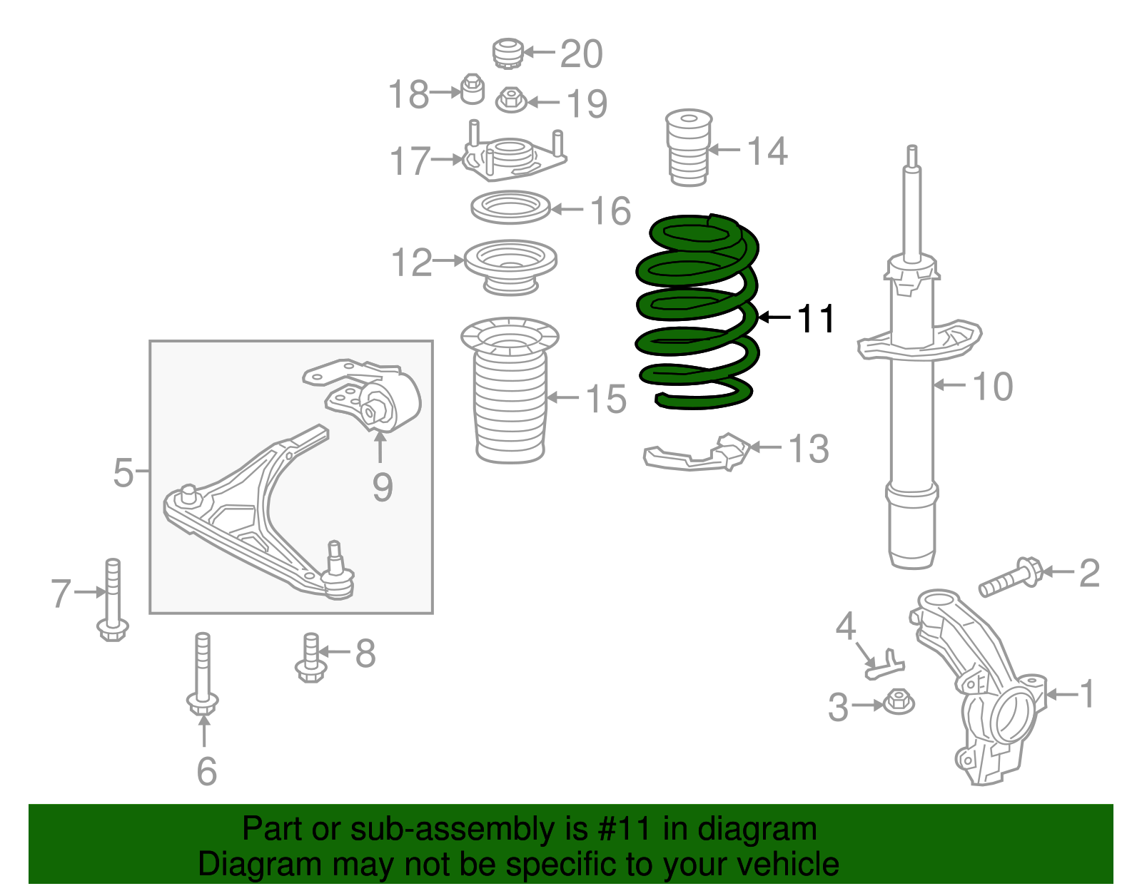 51406-THR-A51 - 2018-2025 Honda Odyssey - Spring L Front | Honda Parts ...