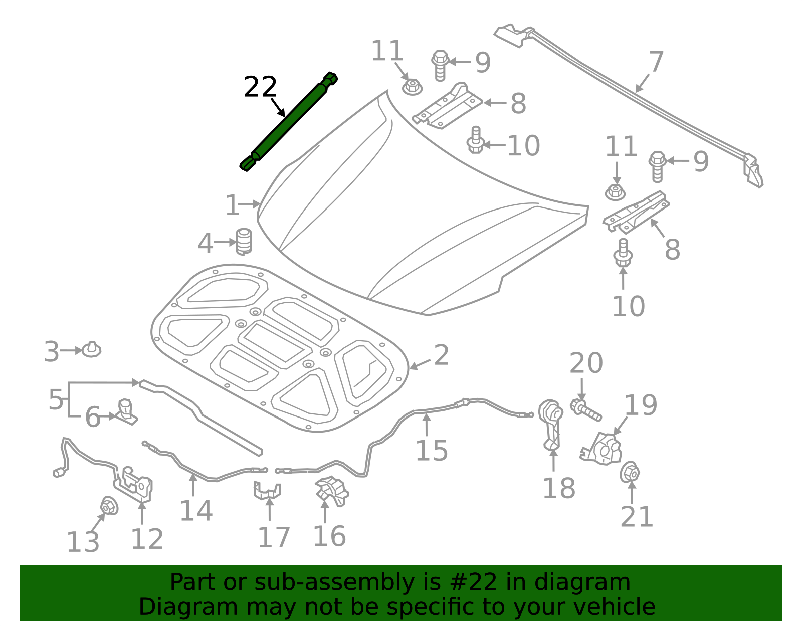 2016-2020 Kia Optima Lift Cylinder 81161-D5000 | TascaParts.com