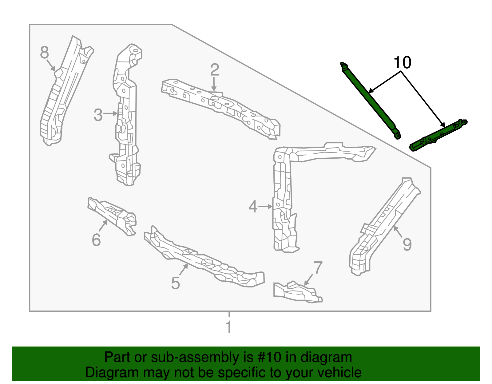 74721-TZ5-A01 - 2016-2025 Honda - Brace R Front Bulkhead Side | Honda ...