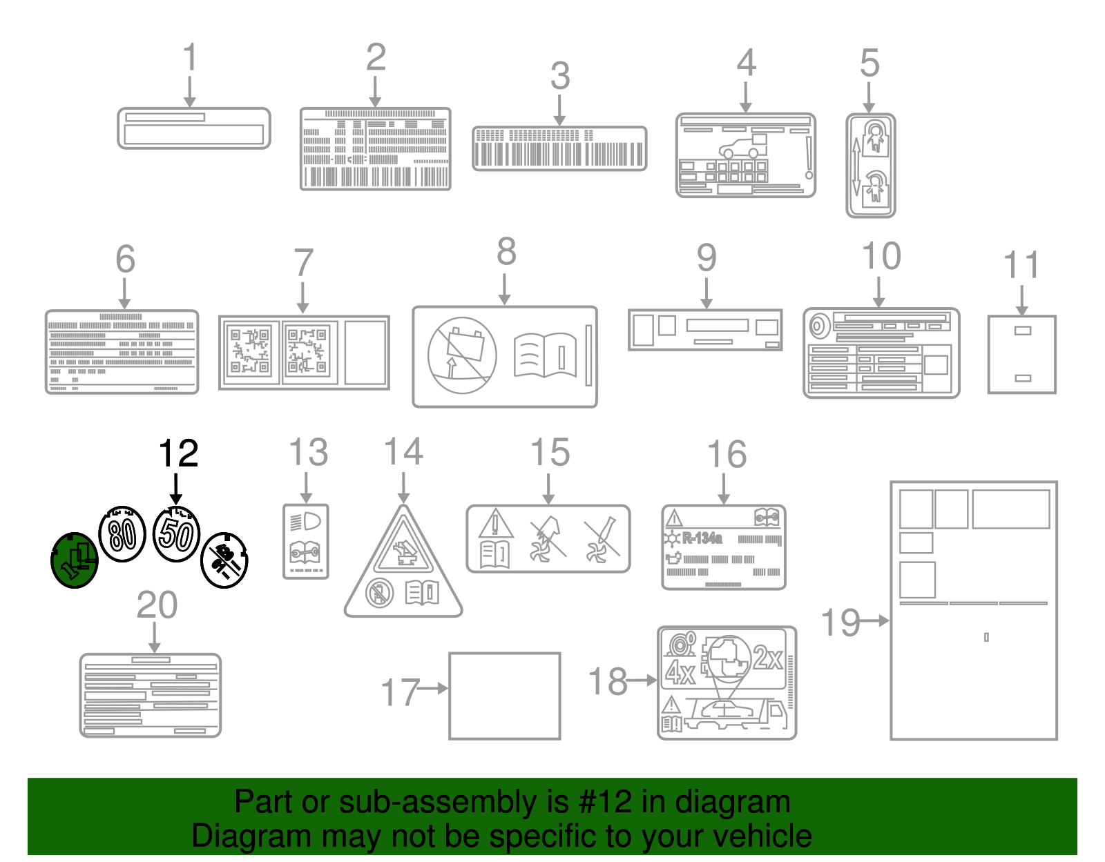 213-584-21-12 - Tire Information Label 2019-2020 Mercedes-Benz E 450 ...