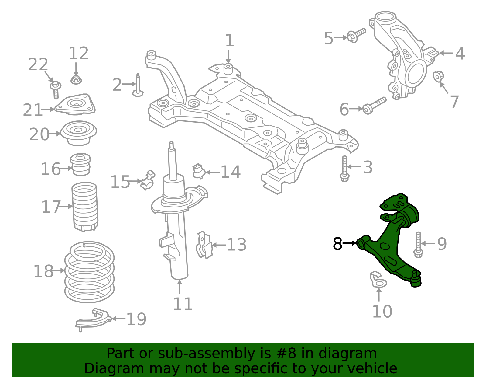 2016-2018 Ford Focus | Lower Control Arm | G1FZ-3078-A | Walls' Ford Parts