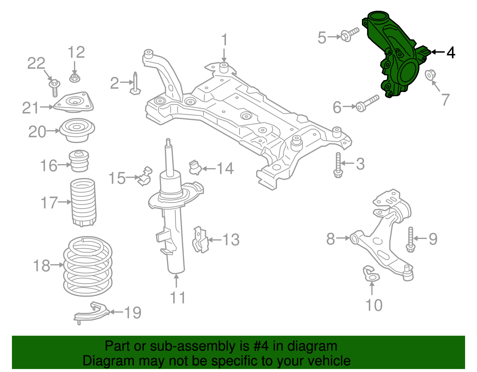 2016-2018 Ford Focus Motorcraft™ Knuckle MEF-344 | Ford OEM Parts Outlet
