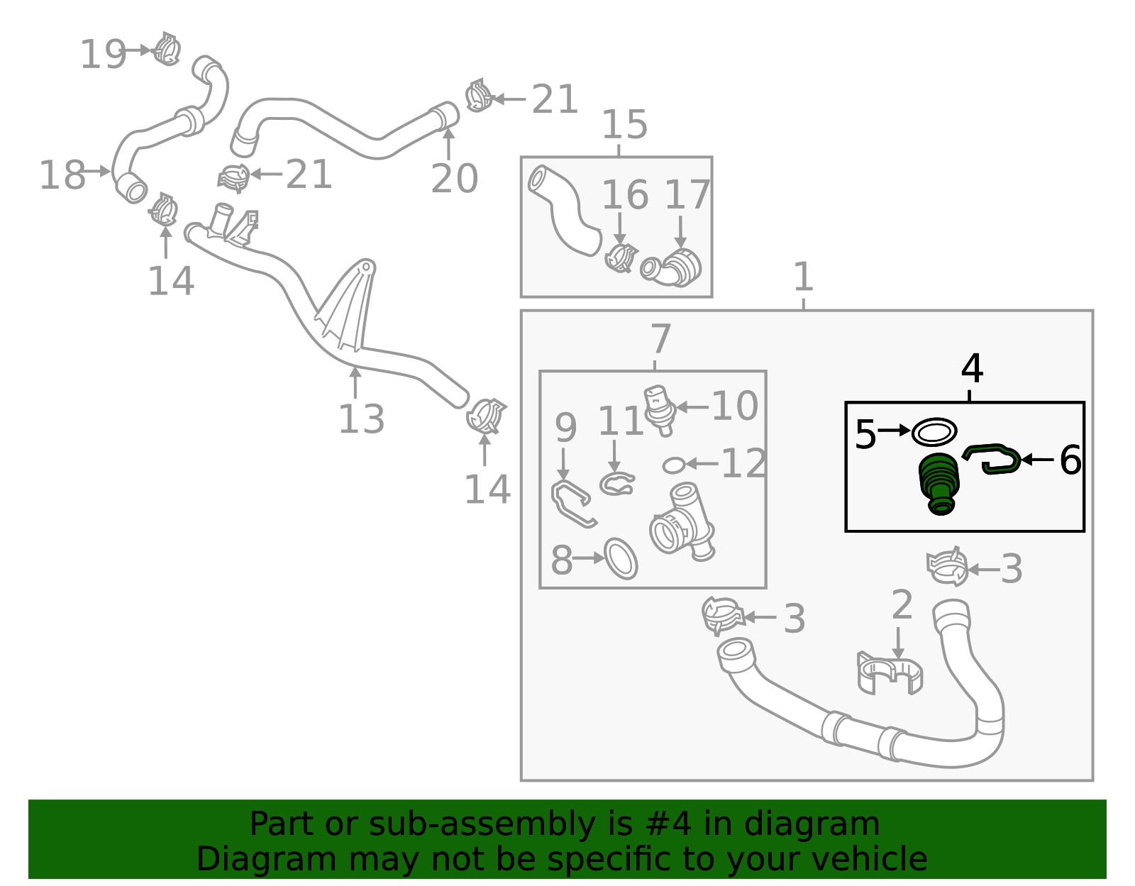 7M3-122-291 - Radiator Coolant Hose Adapter Wolfsburg Parts Direct