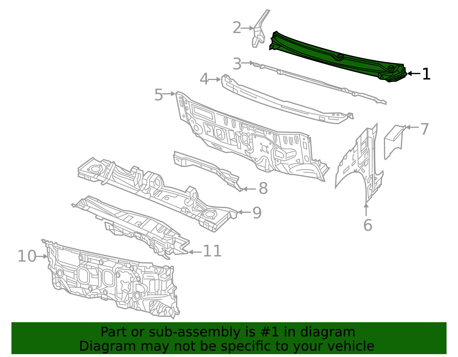 2017-2025 Chrysler Cowl Grille 68228471AF | Mopar Parts Canada