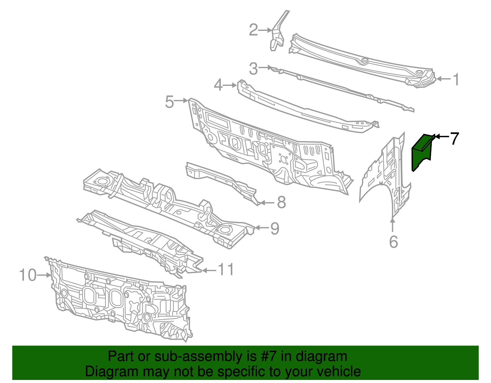 2017-2024 Chrysler Cowl Support 68257465AB | Mopar Parts Canada