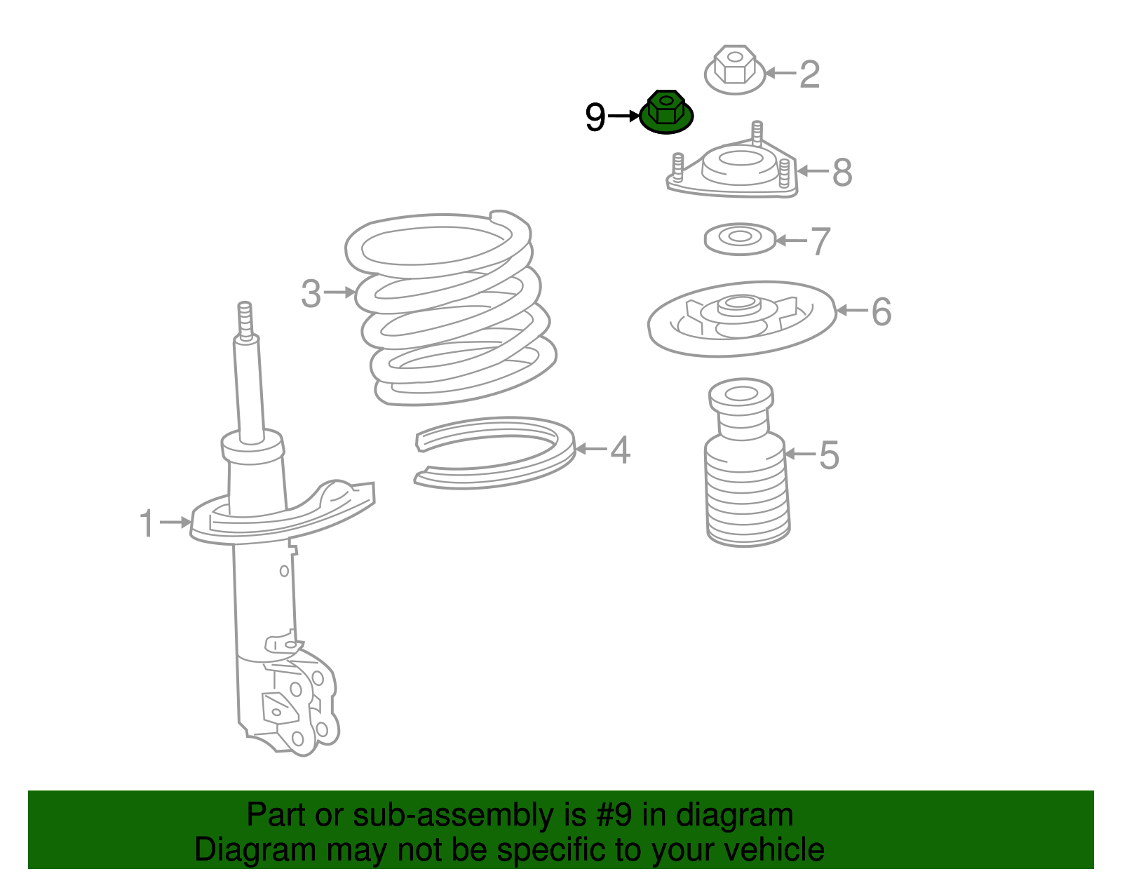 1994-2025 Mitsubishi Suspension Strut Mount Nut MF434105 | Mitsubishi ...