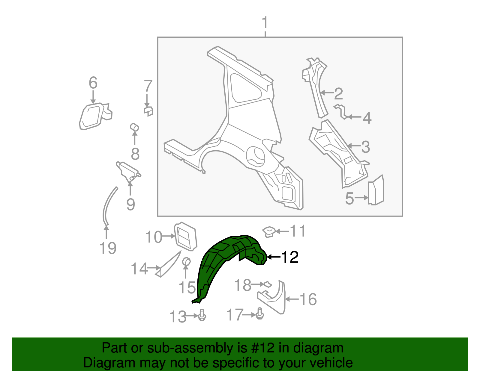 2009-2014 Nissan Murano Wheelhouse Liner 76749-1AA0A | Bill Kay Nissan ...