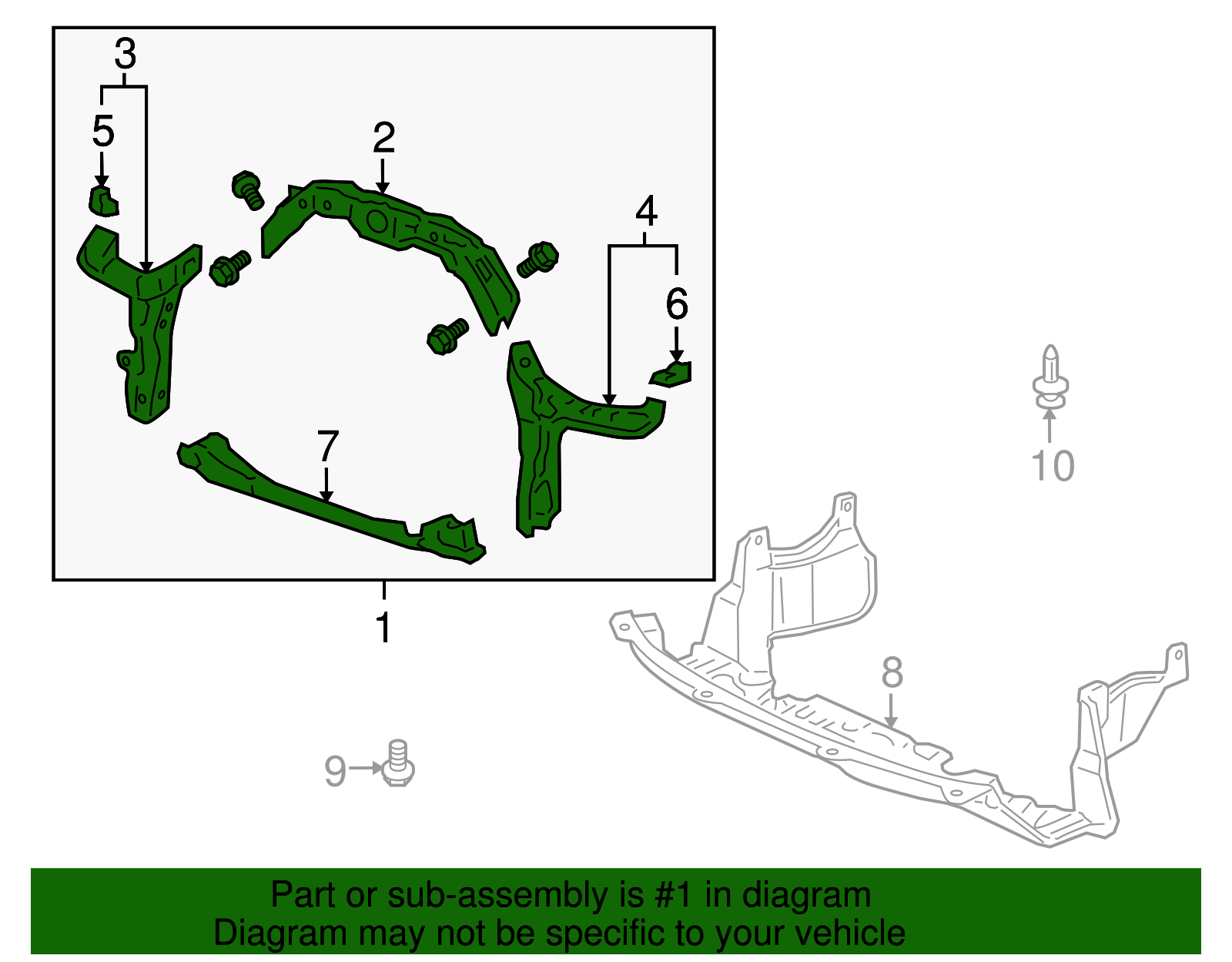 60400-SXS-A00ZZ - Radiator Support 2007-2009 Honda CR-V | Honda Parts ...