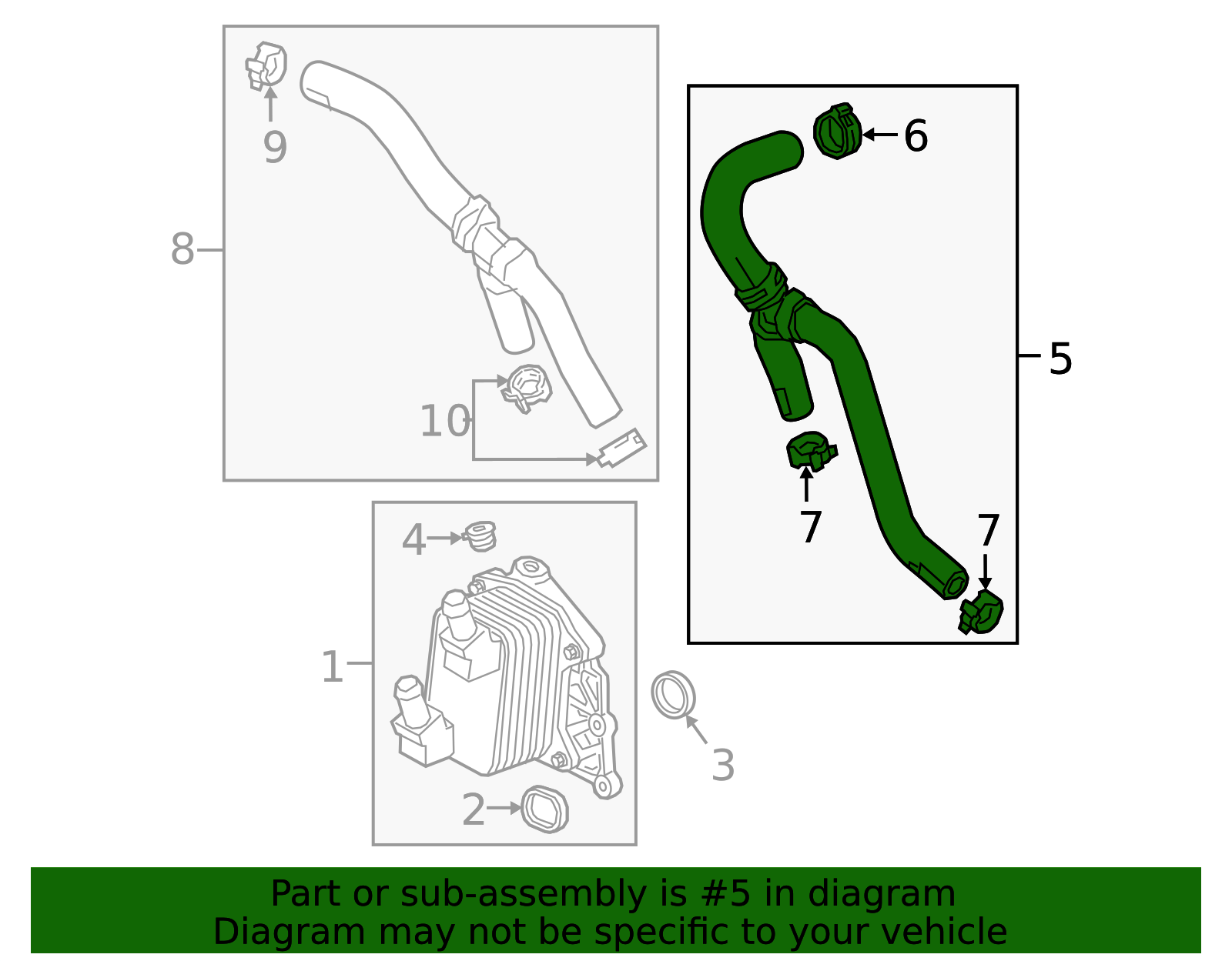 2019-2025 GM Engine Oil Cooler Coolant Inlet Hose 12692080 | Courtesy Parts