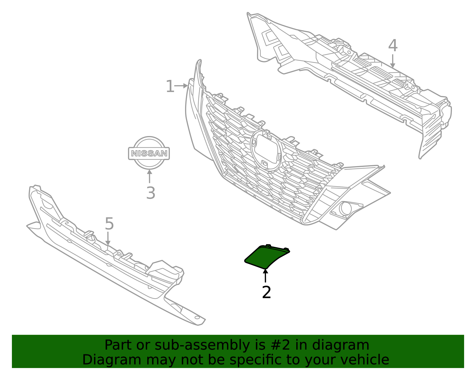 2024-2025 Nissan Sentra Grille Hole Cover 622A0-6LY0A | Sullivan ...