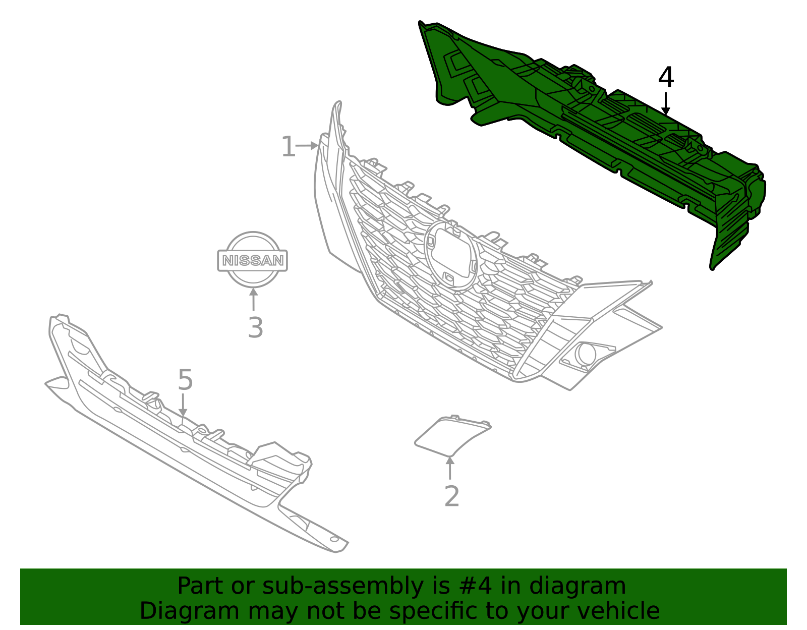 2024-2025 Nissan Sentra Radiator Shutter Assembly 62330-6LY0A | Nissan ...