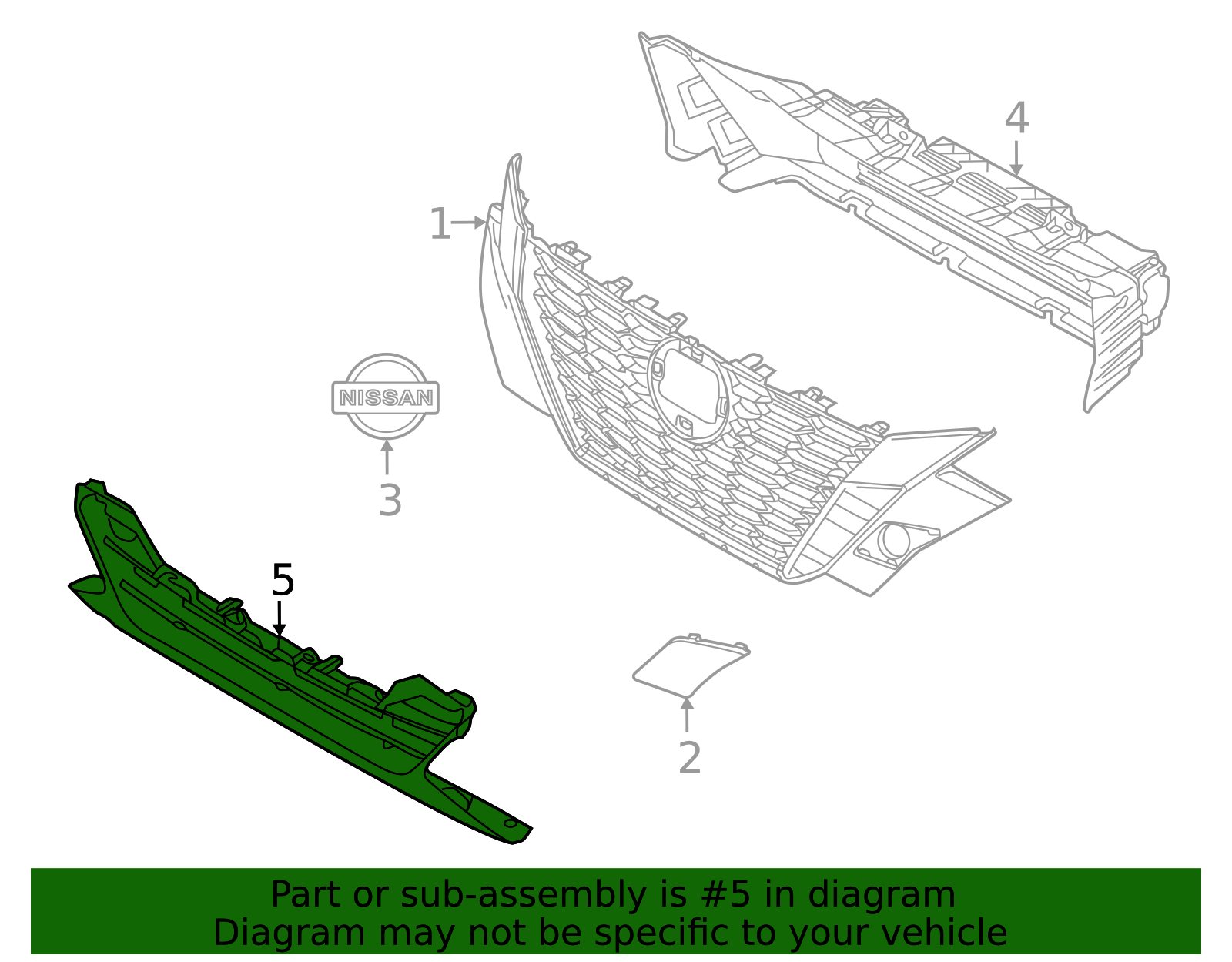 2024-2025 Nissan Sentra Lower Grille 62254-6LY0A | OEM Parts Online