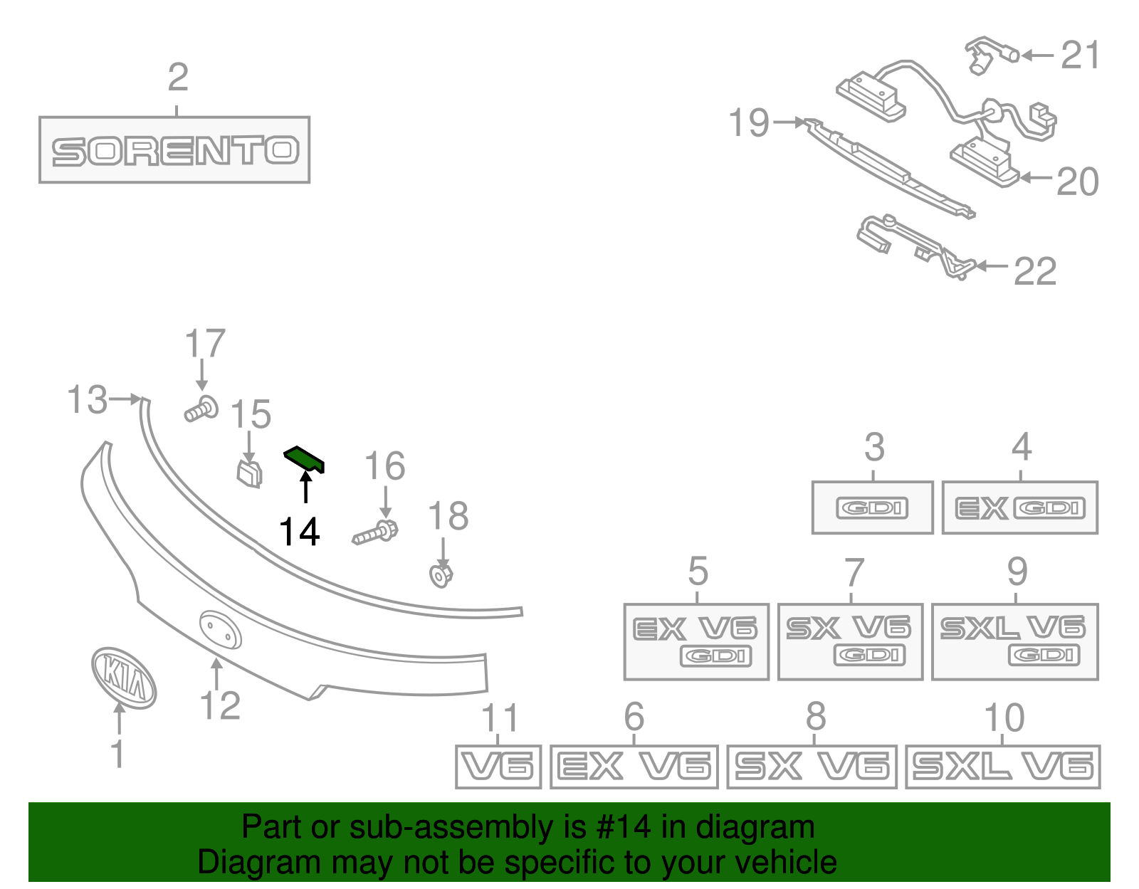 87373-2P500 - Trim Molding Pad 2014-2015 Kia Sorento | Kia.Parts Store