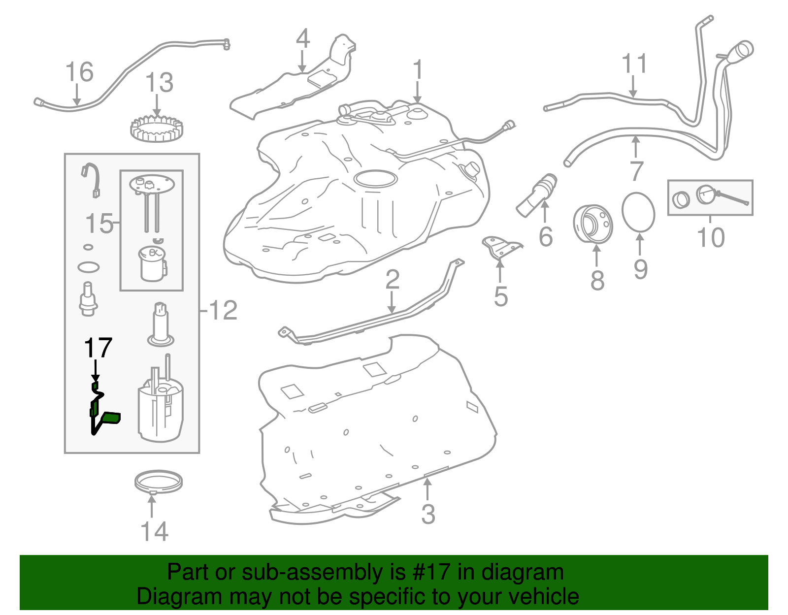 2014-2019 Toyota Highlander Fuel Gauge Sending Unit 83320-0E030 ...