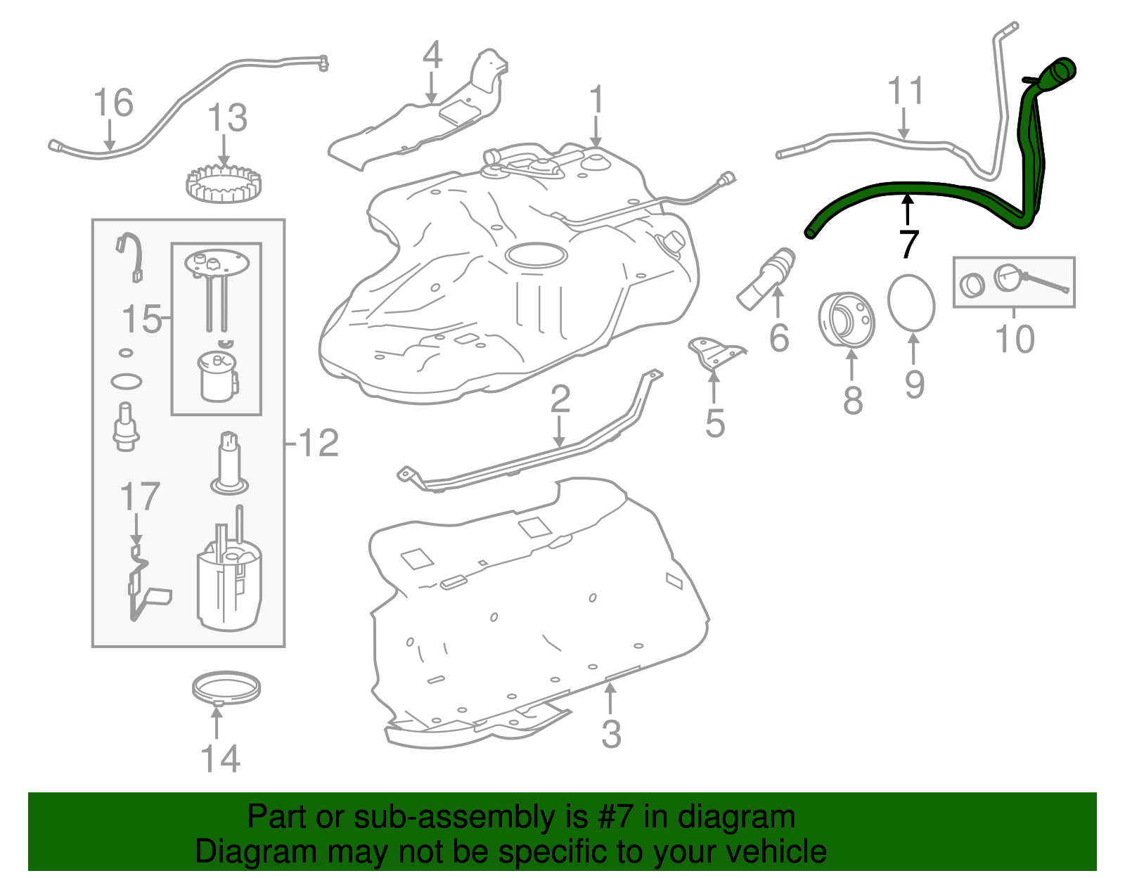 2014-2017 Toyota Highlander Fuel Tank Filler Neck 77201-0E100 | Toyota ...