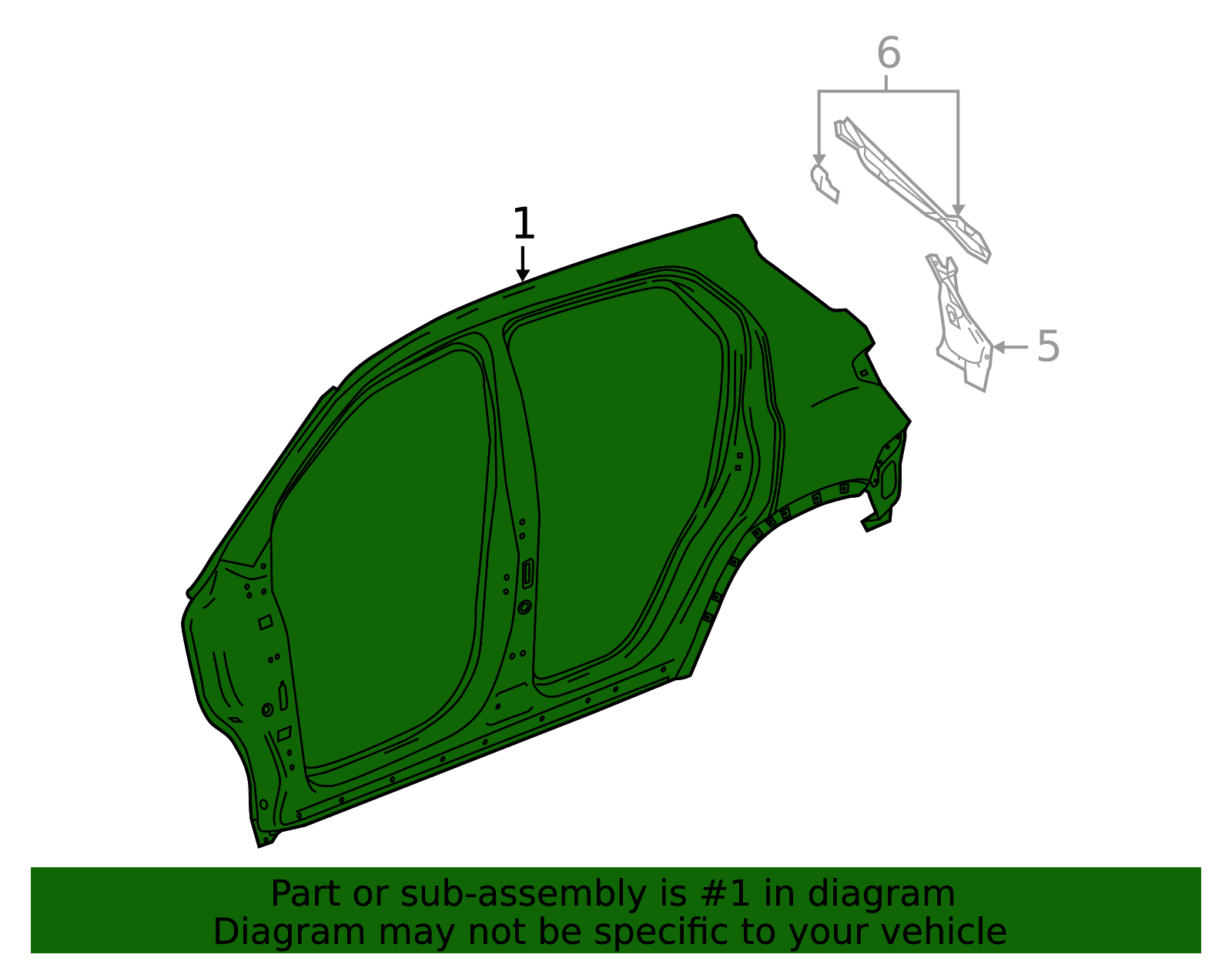2015-2022 Chevrolet Trax Driver Side Body Side Outer Panel 42529767 GM ...