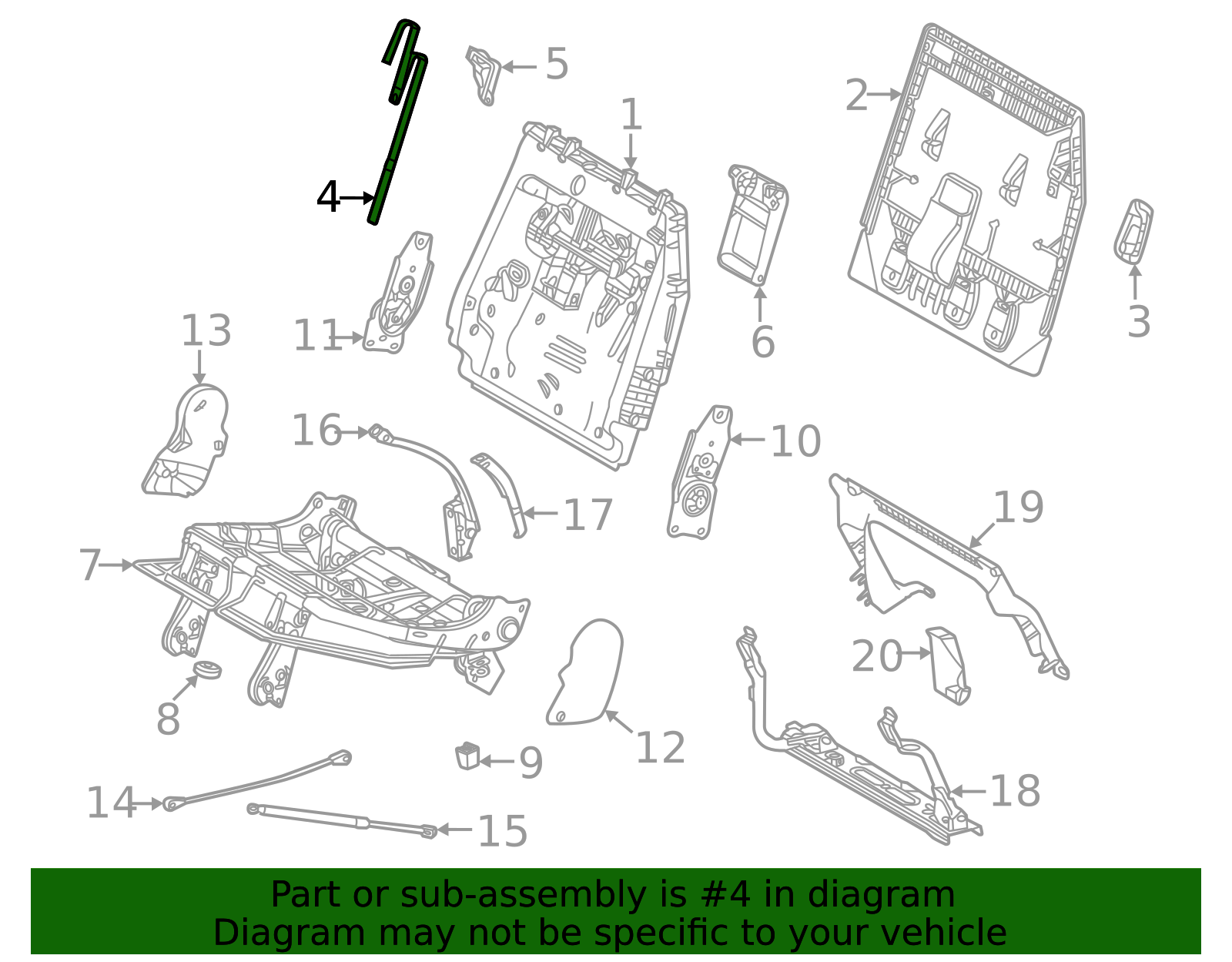 2025 Toyota Sienna Seat Back Recliner Adjustment Handle 72507-08050-B7 ...