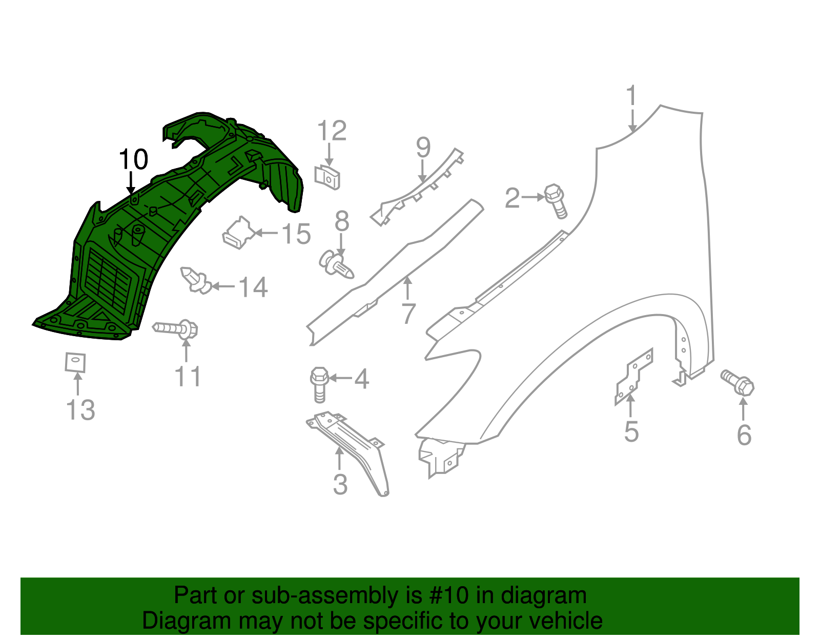 63840-3JA0A - Fender Liner - 2013-2014 Nissan Pathfinder | Nissan OEM ...