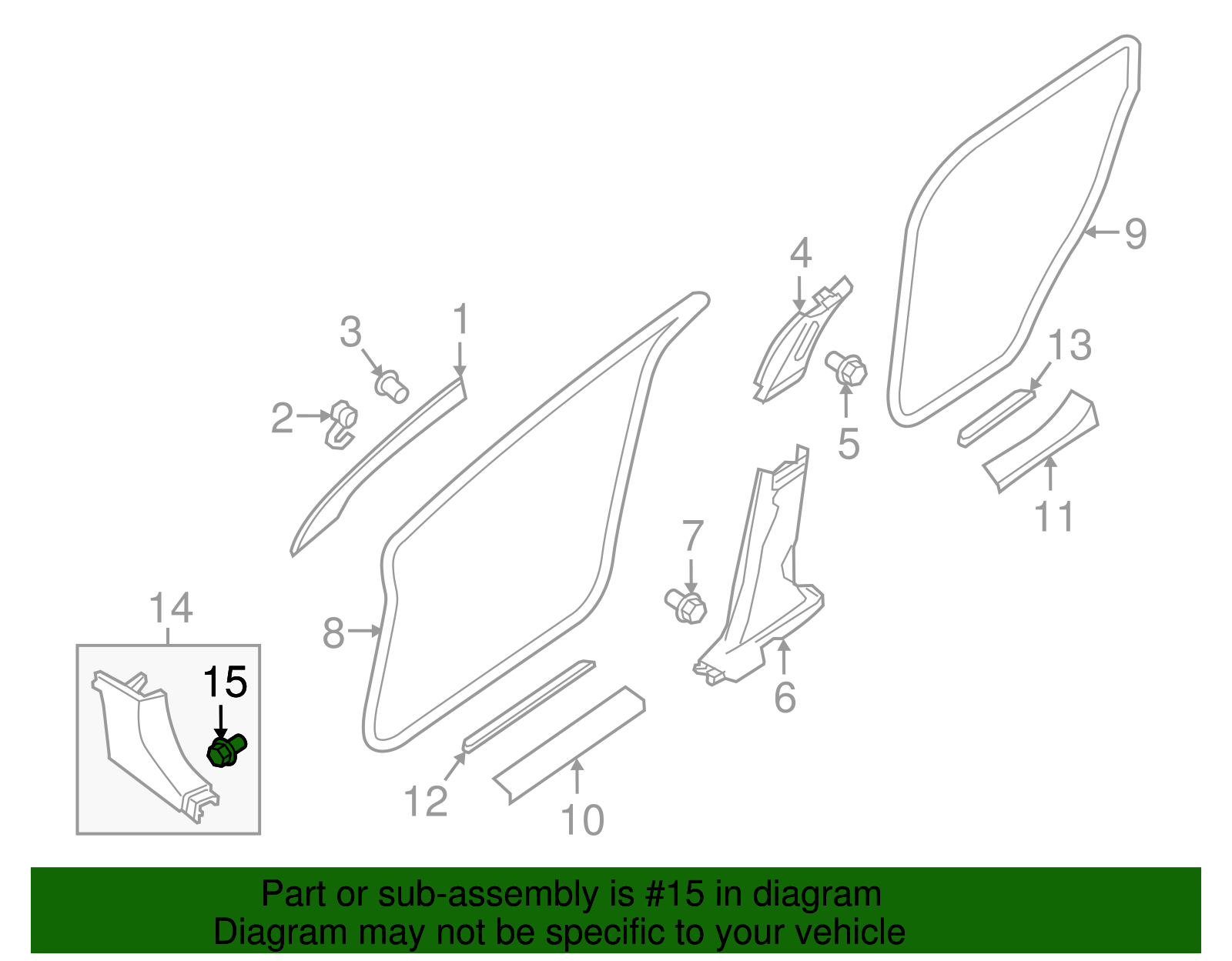 01554-00061 - Windshield Pillar Trim Clip - 1993-2025 Nissan | Nissan ...