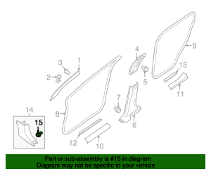 01554-00061 - Windshield Pillar Trim Clip - 1993-2025 Nissan | Nissan ...