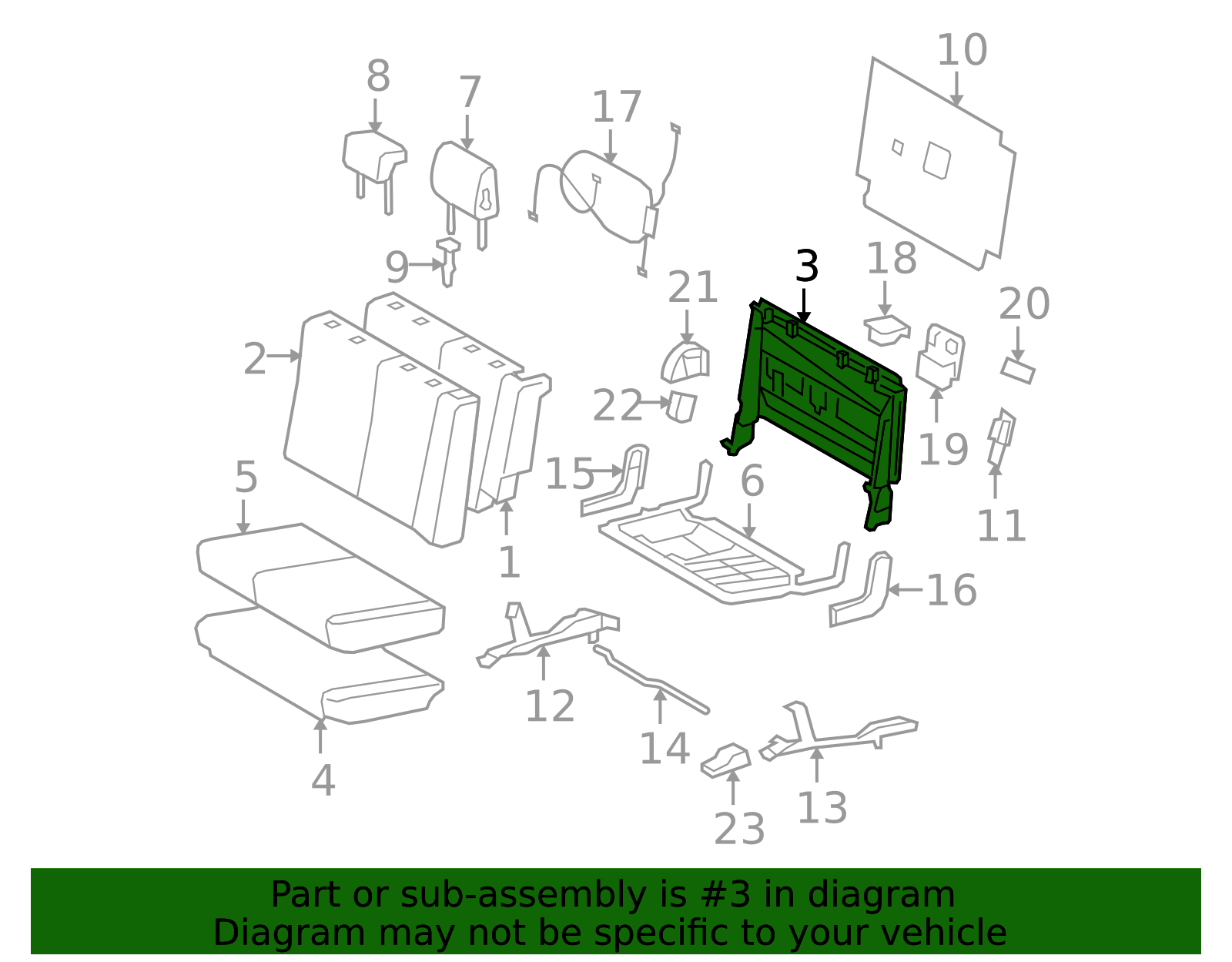 79304-0C011 - 2010-2022 Toyota Sequoia - Seat Back Frame | Toyota Parts ...