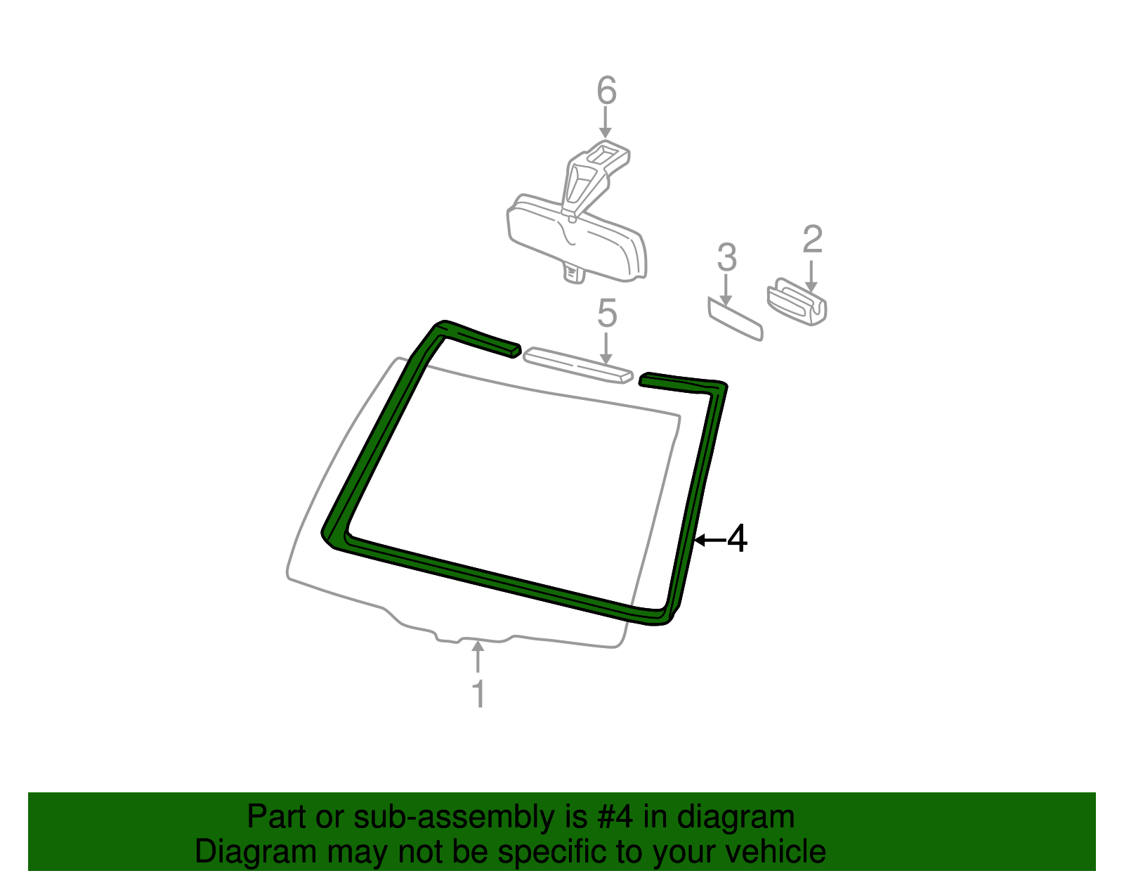 2001-2005 Toyota RAV4 Windshield Seal 56117-44030 | OEM Parts Online
