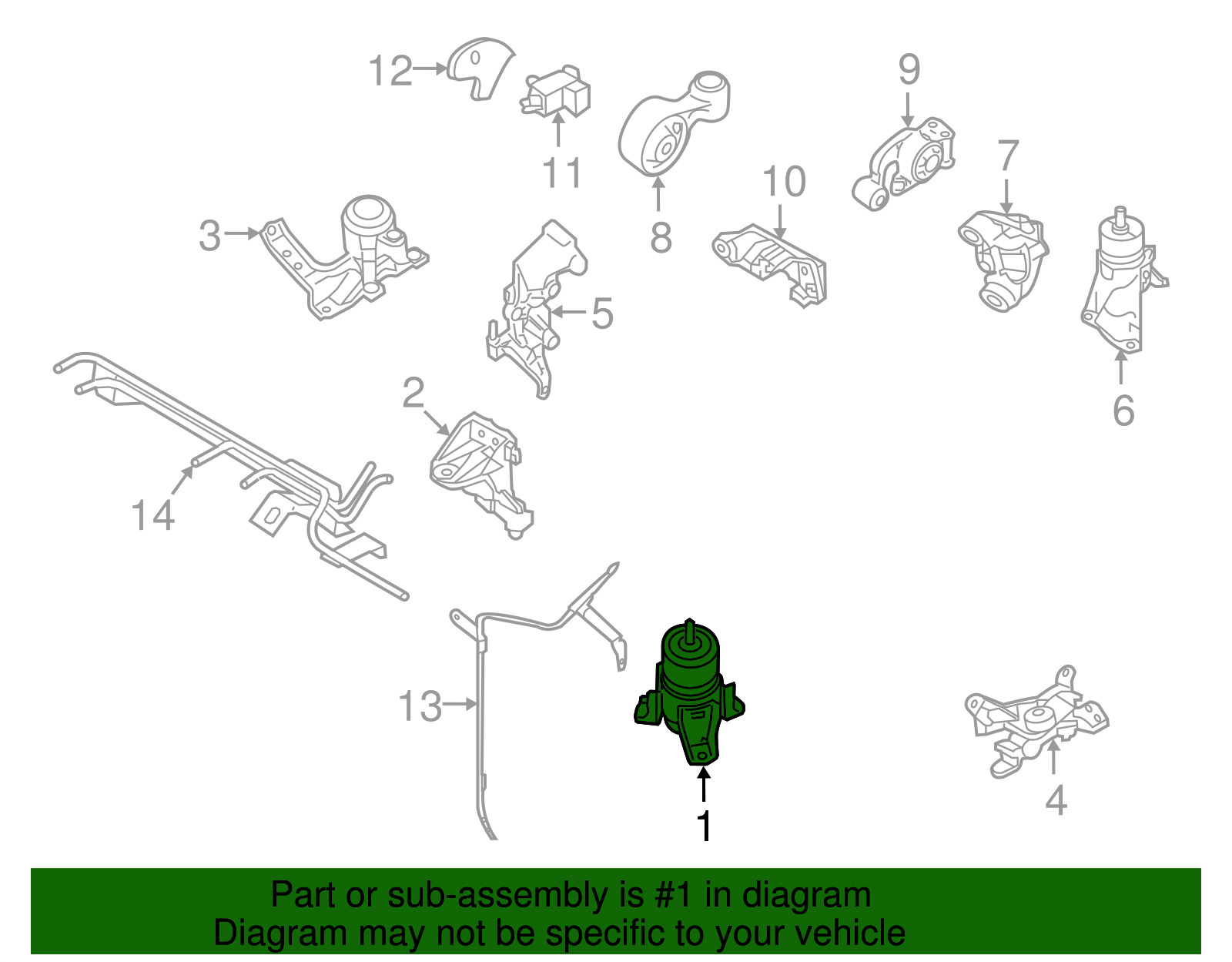 Official Nissan USA 11270-JA10A - Mount 2013-2024 Nissan | Nissan Parts ...