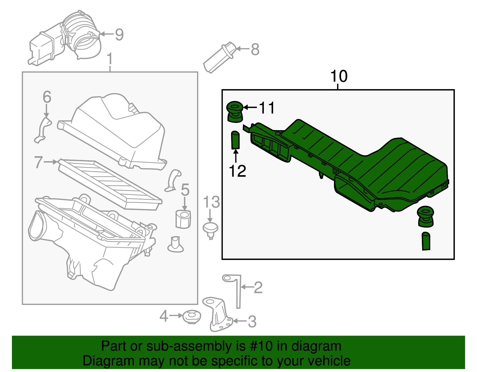 2015-2024 Nissan Murano Air Inlet Duct 16554-5AA1A | Nissan Parts Central