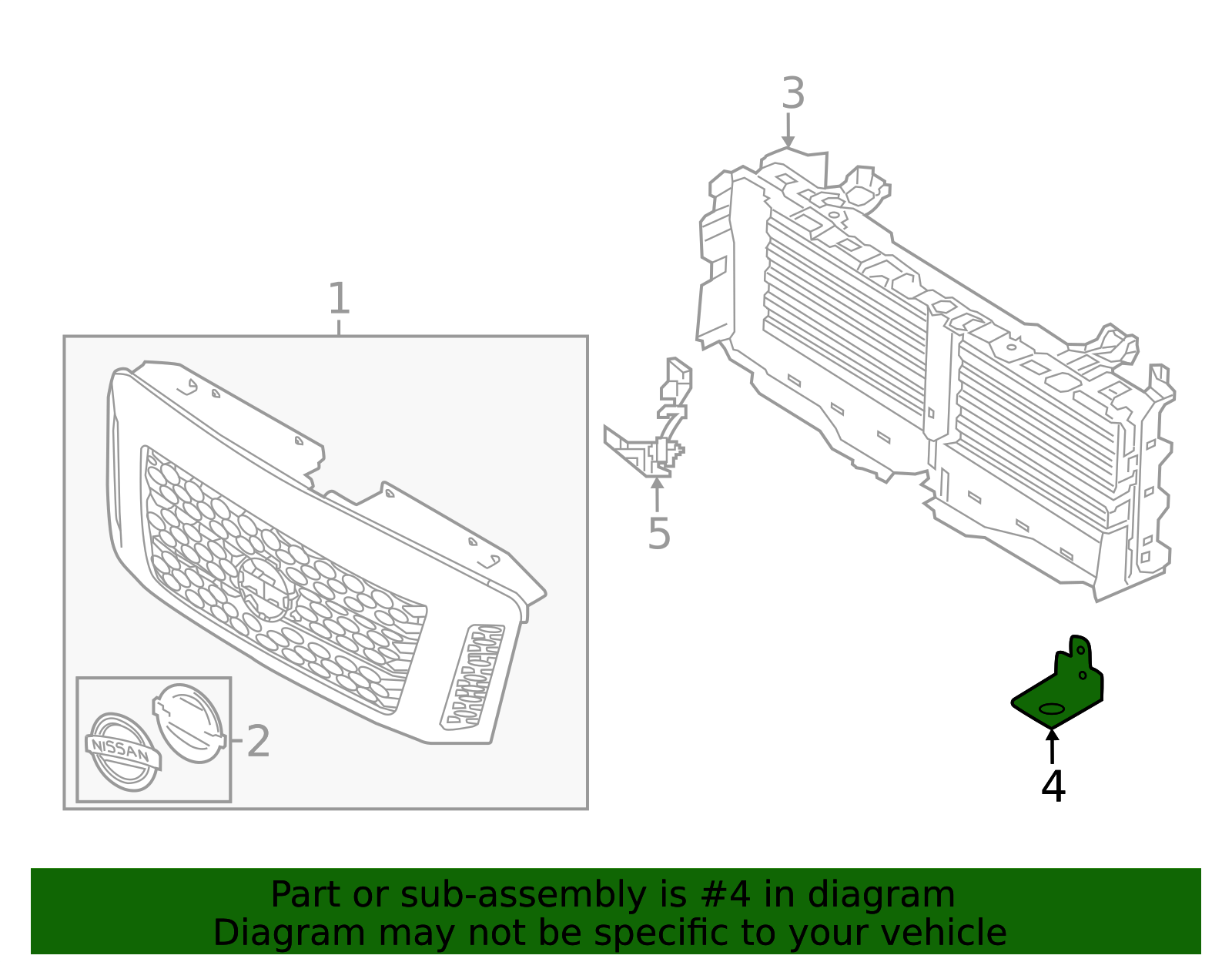 2020-2024 Nissan TITAN Shutter Bracket 21426-EZ00A | TascaParts.com