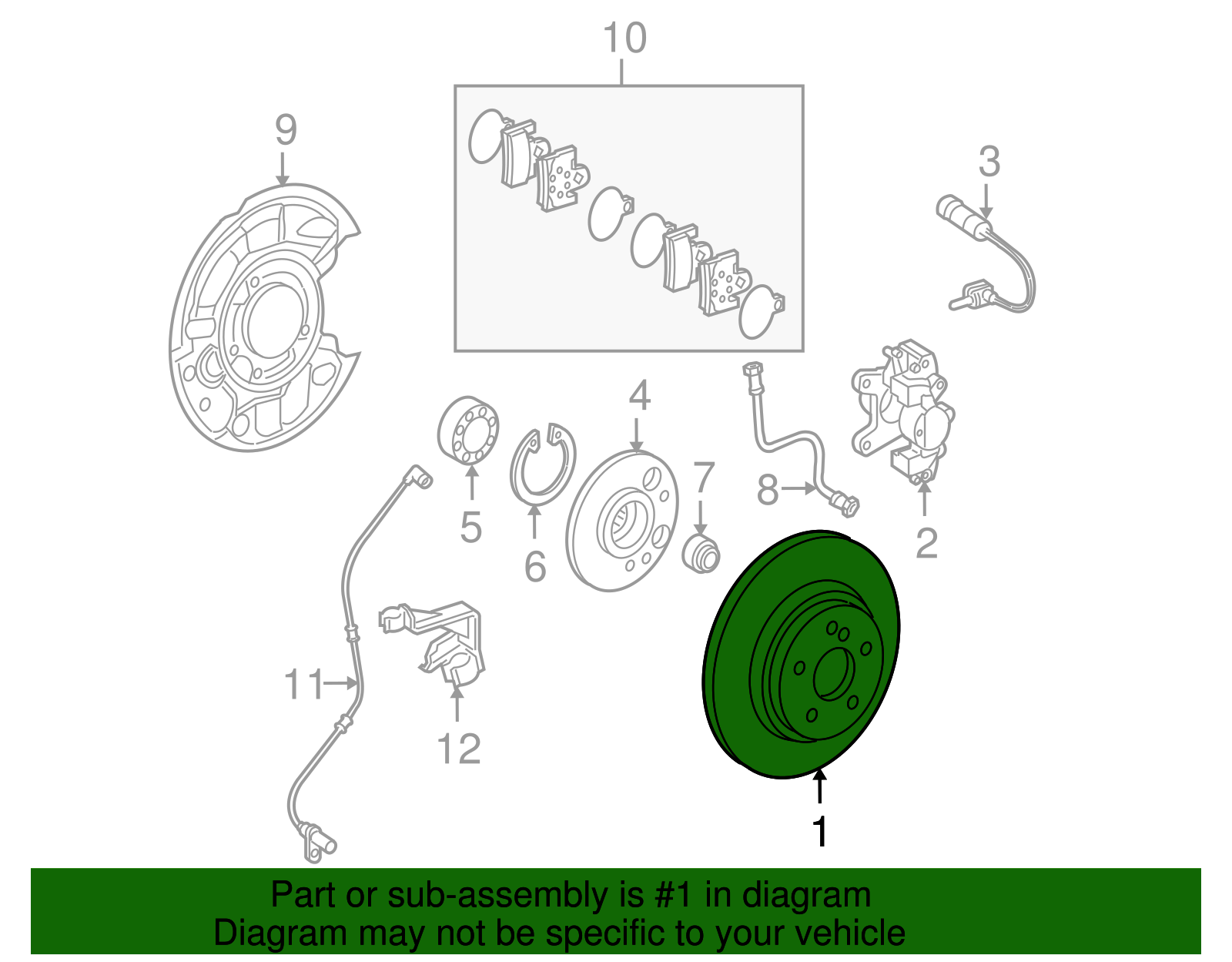 171-423-02-12 - Disc Brake Rotor Rear 2005-2010 Mercedes-Benz ...