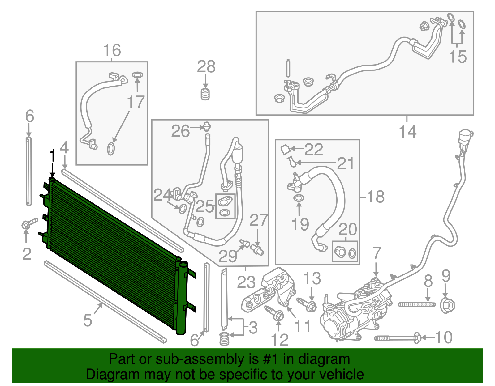 2013-2020 Ford | Condenser | HG9Z-19712-E | Walls' Ford Parts